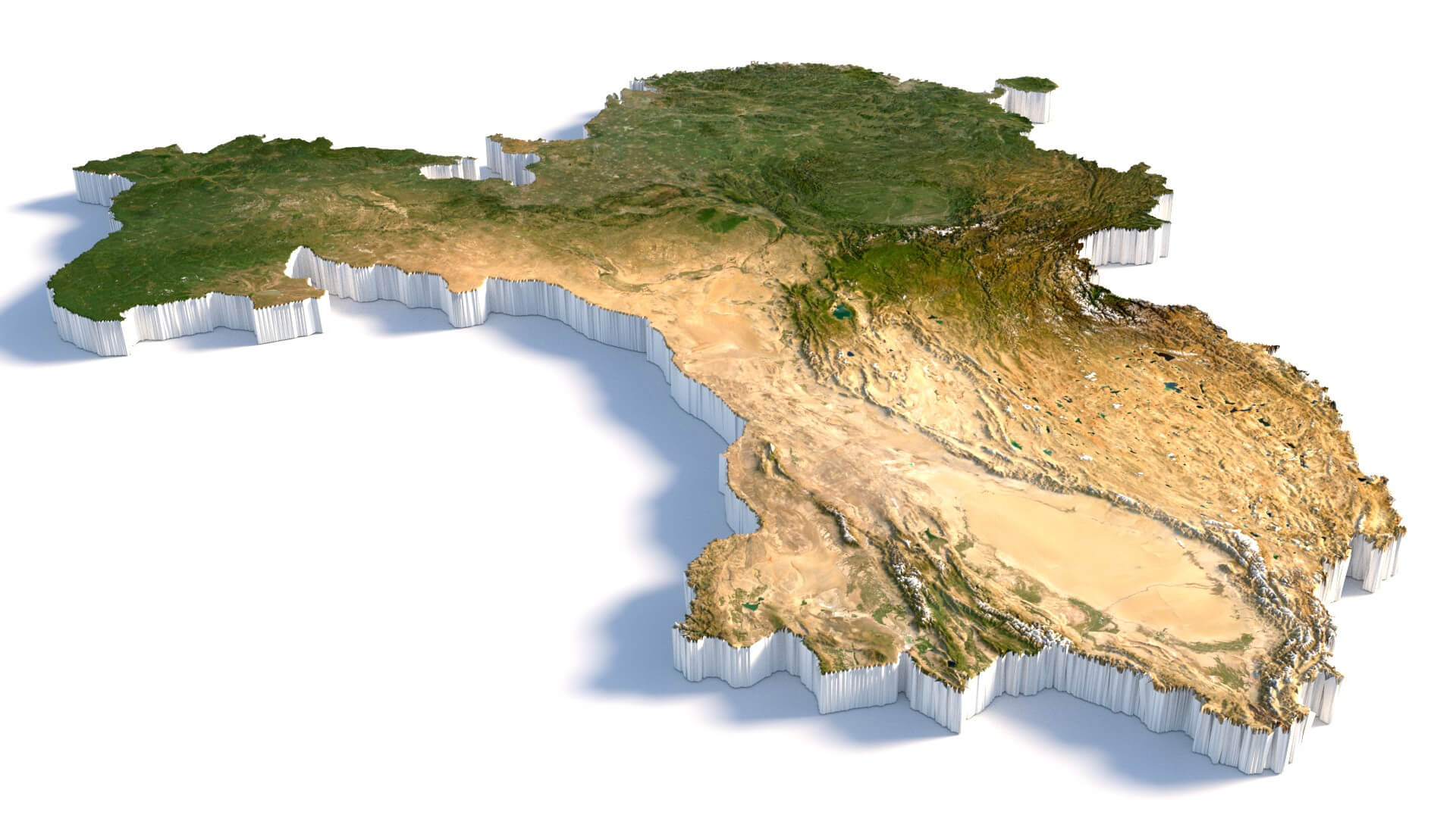 China Terrain Map - 3D Model by 3dstudio
