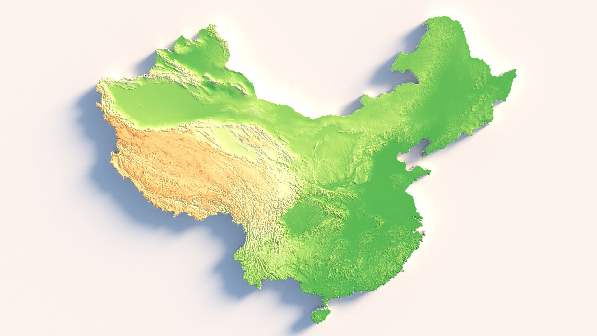 China Terrain Map - 3D Model by 3dstudio