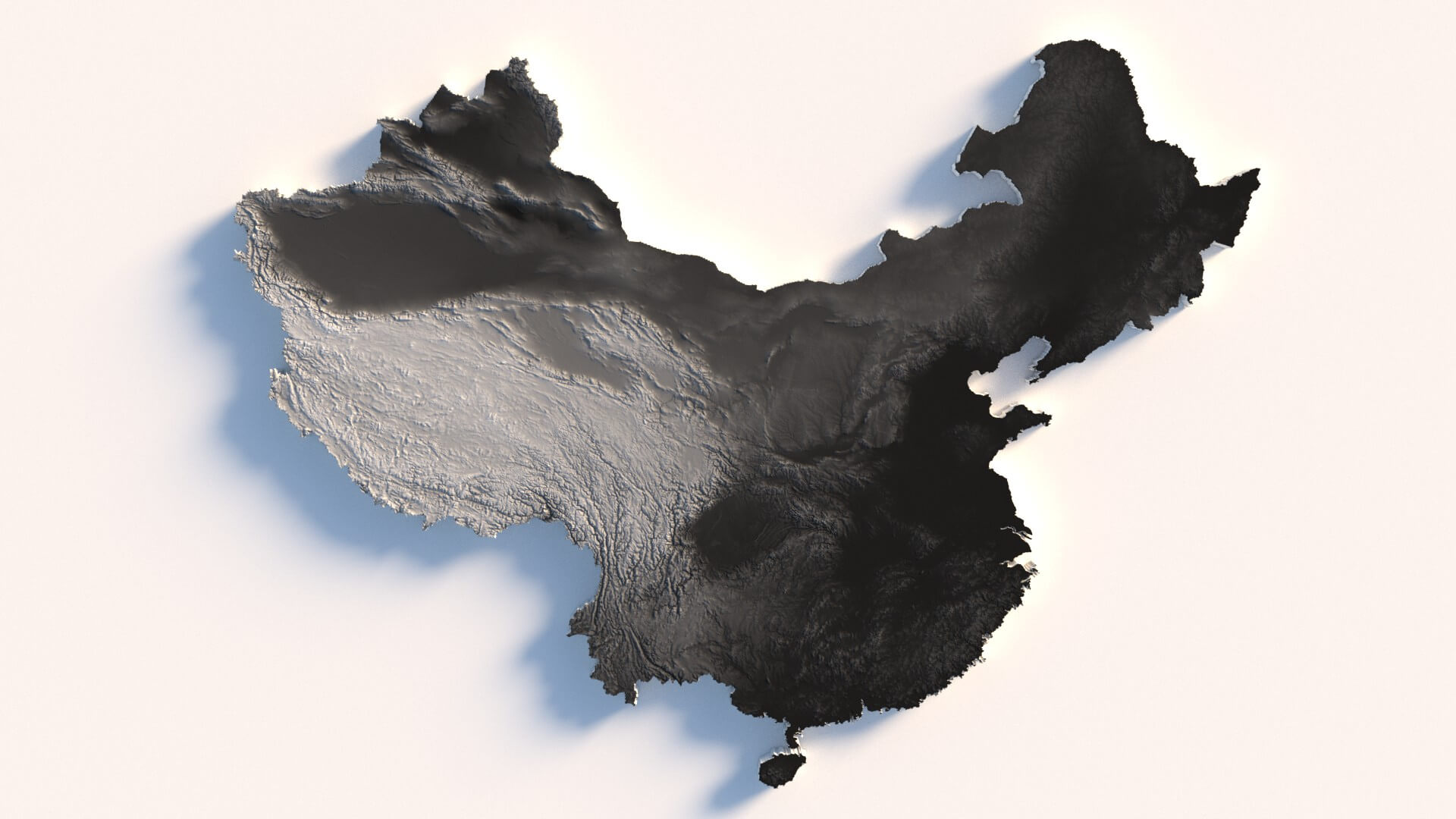 China Terrain Map - 3D Model by 3dstudio