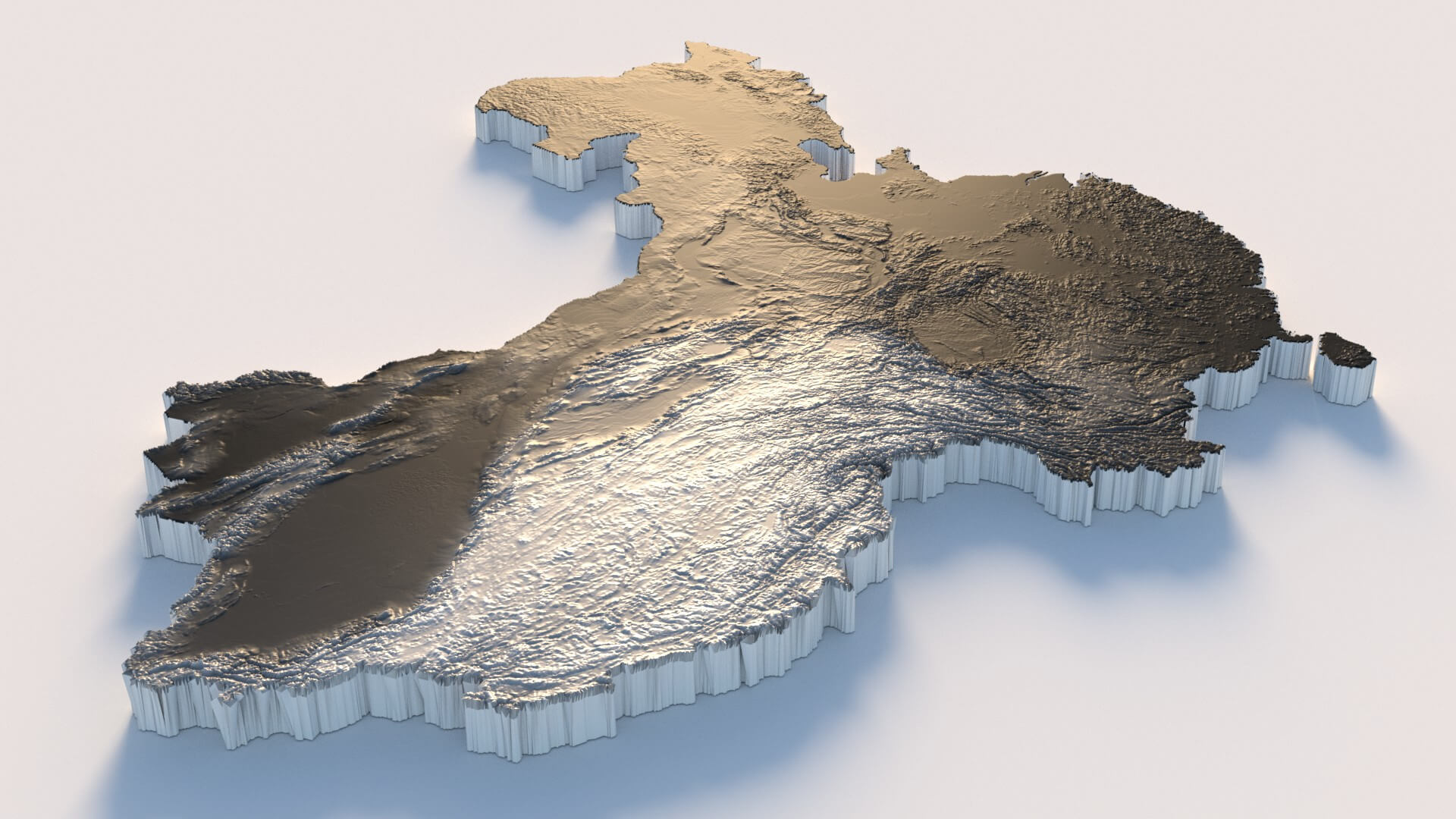 China Terrain Map - 3D Model by 3dstudio