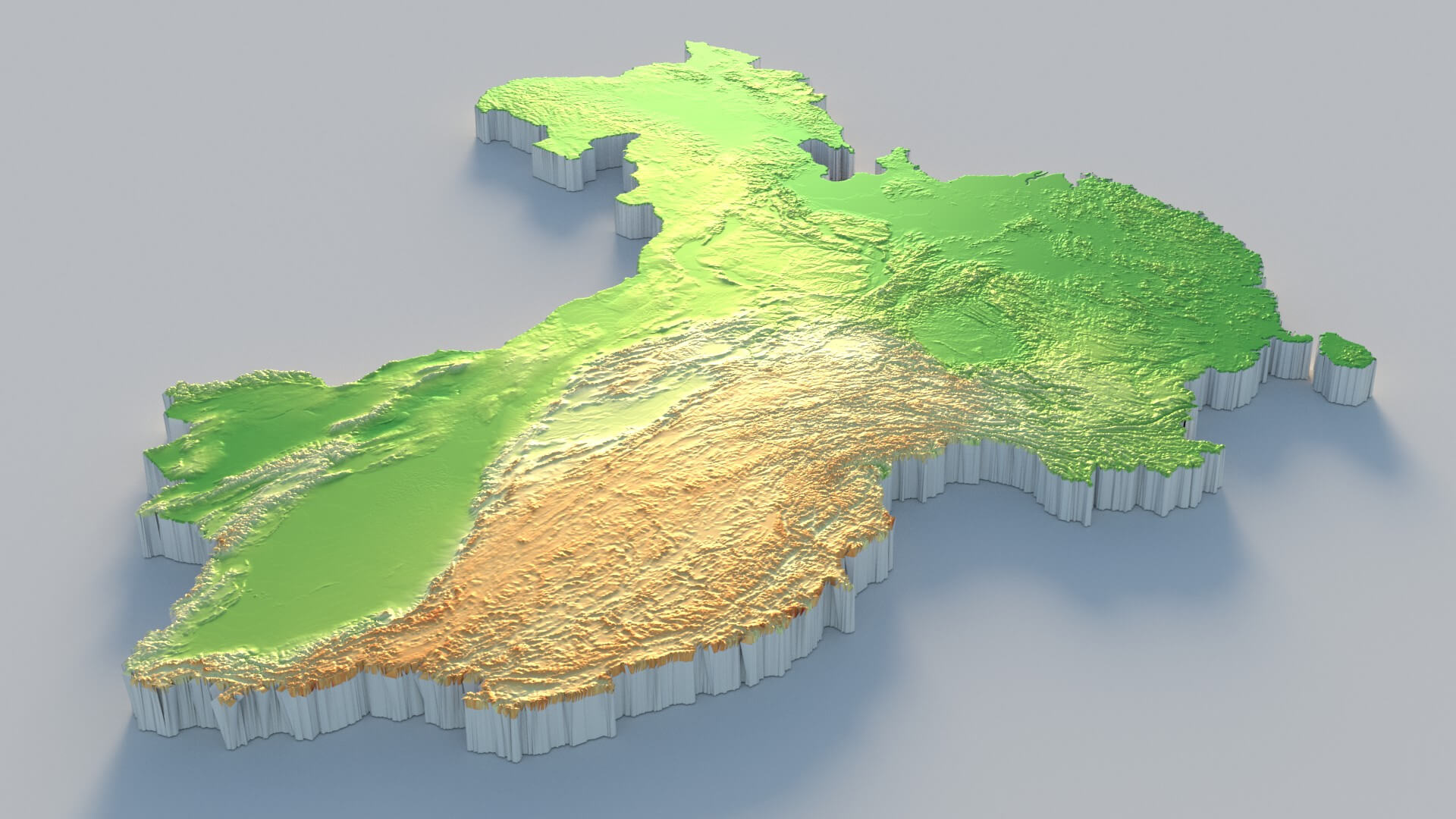China Terrain Map - 3D Model by 3dstudio
