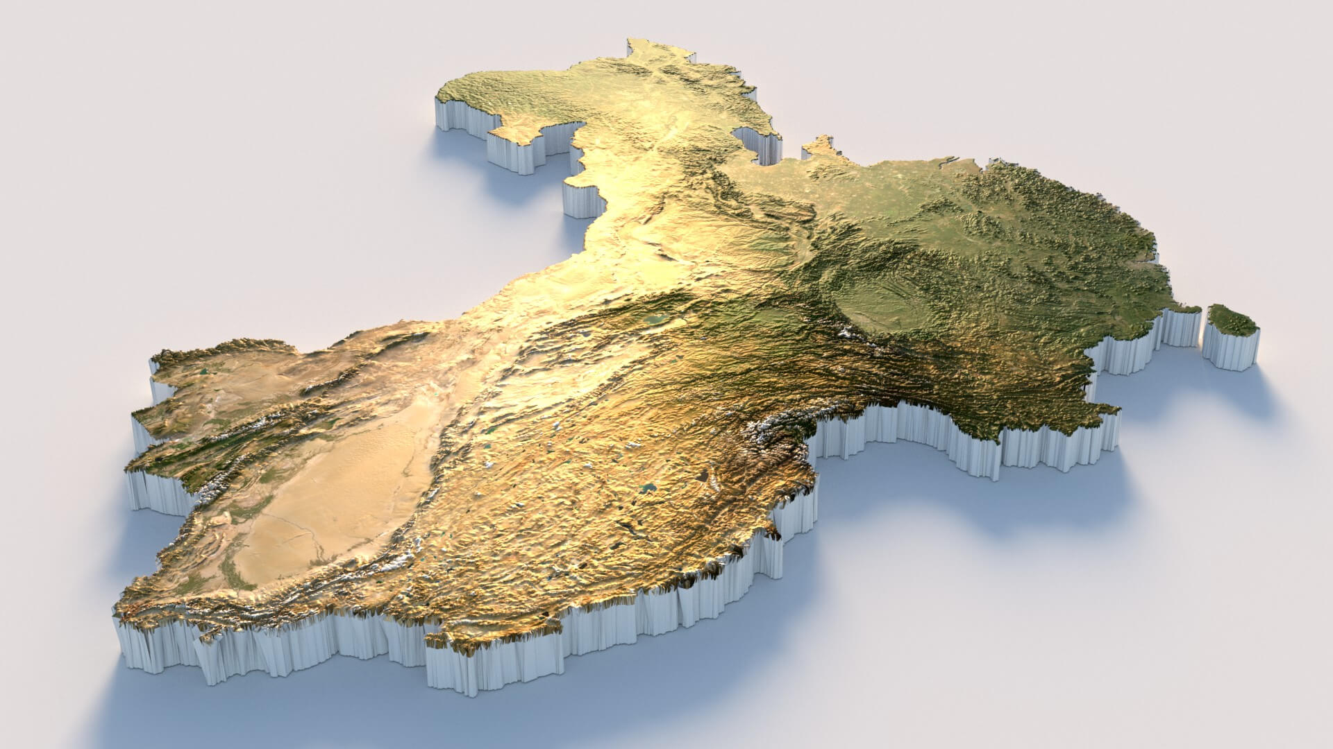 China Terrain Map - 3D Model by 3dstudio