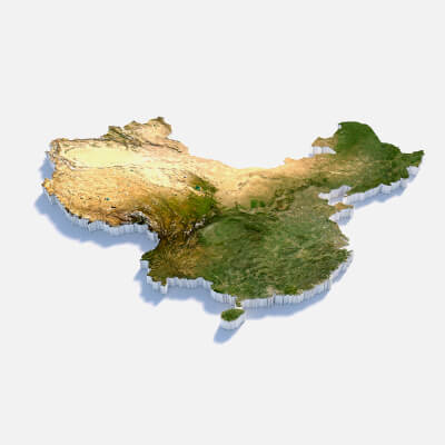 China Terrain Map - 3D Model by 3dstudio