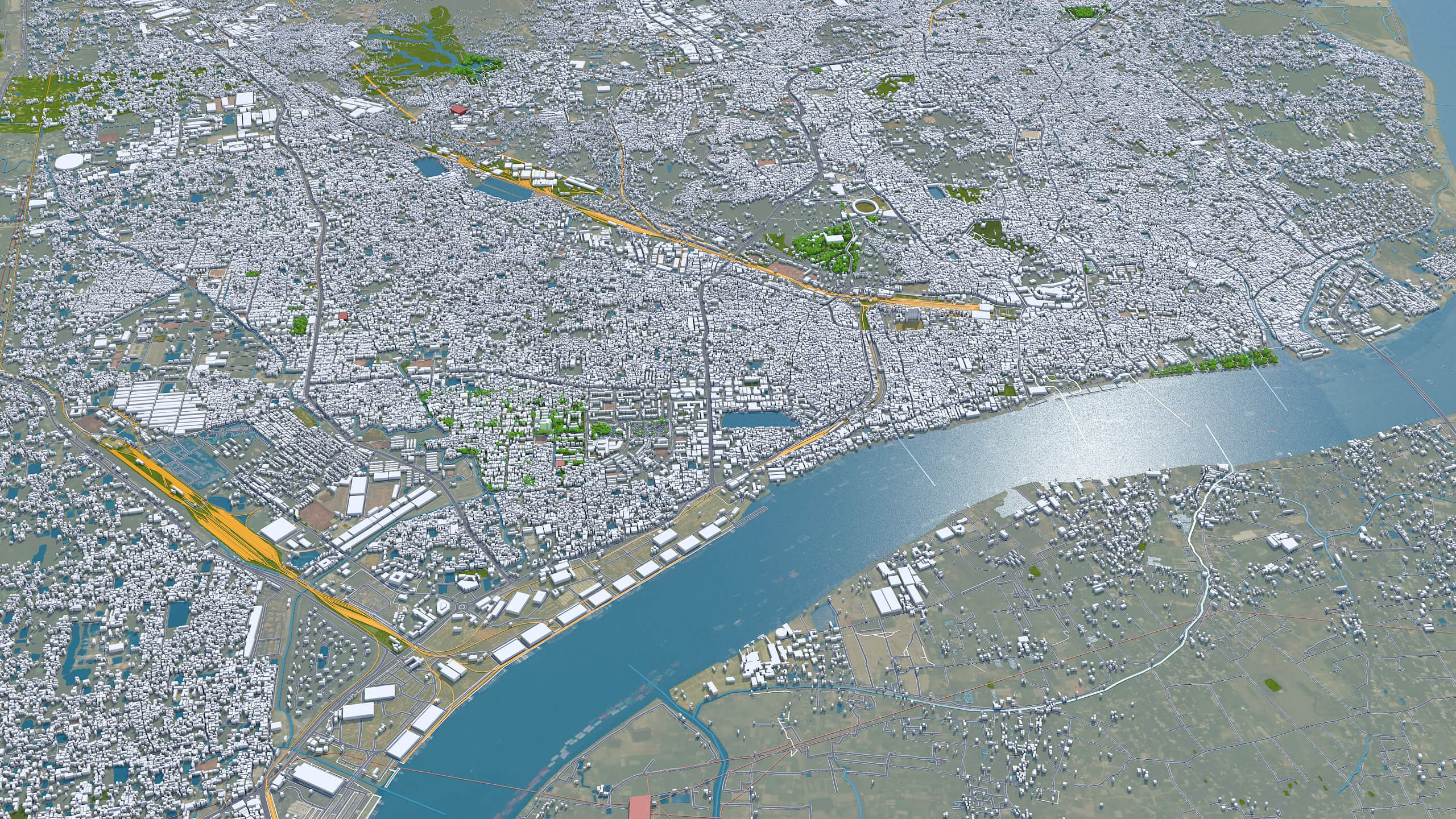 Chittagong City Bangladesh 3D Model 30km by 3dstudio