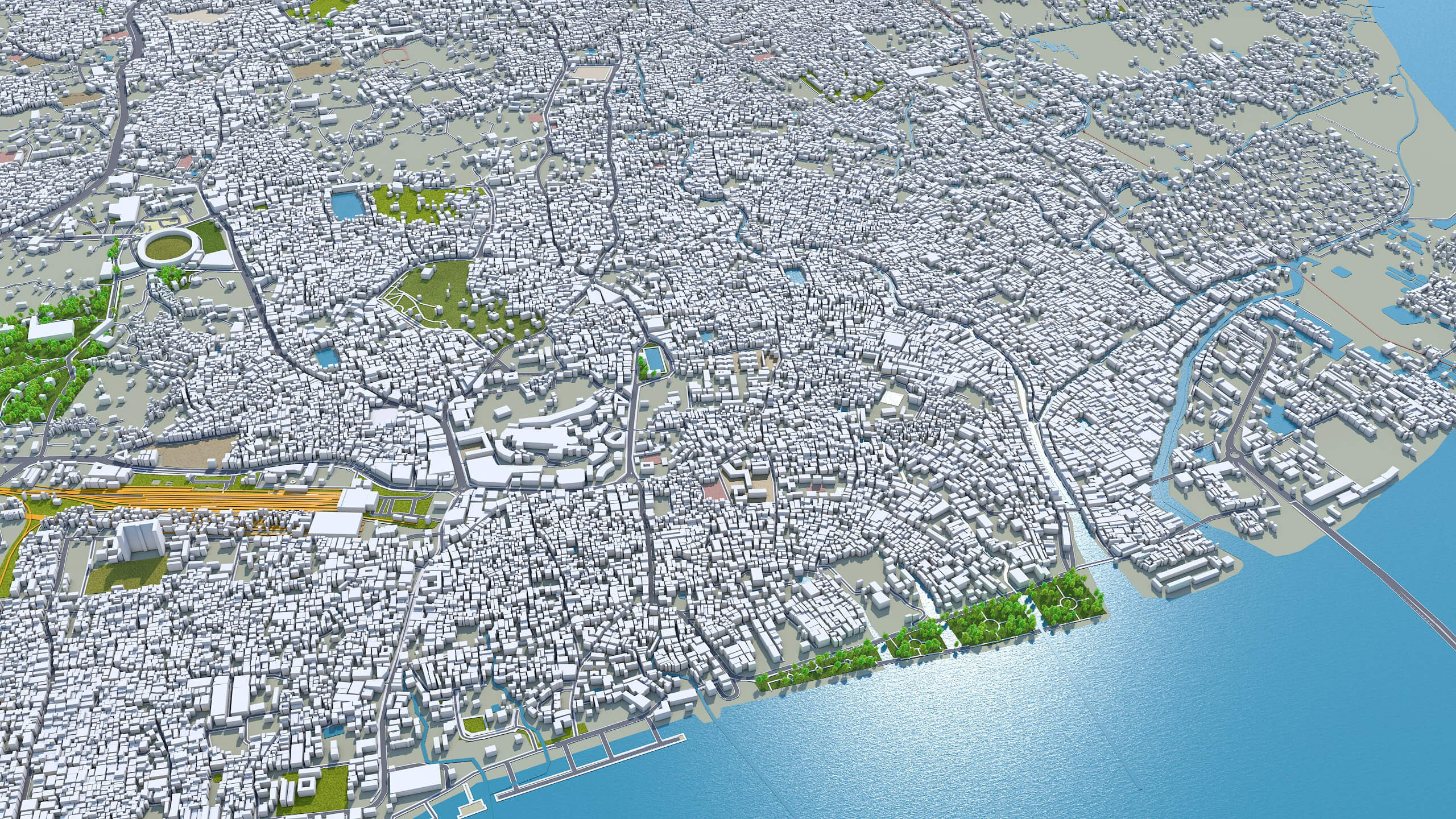 Chittagong City Bangladesh 3D Model 30km by 3dstudio