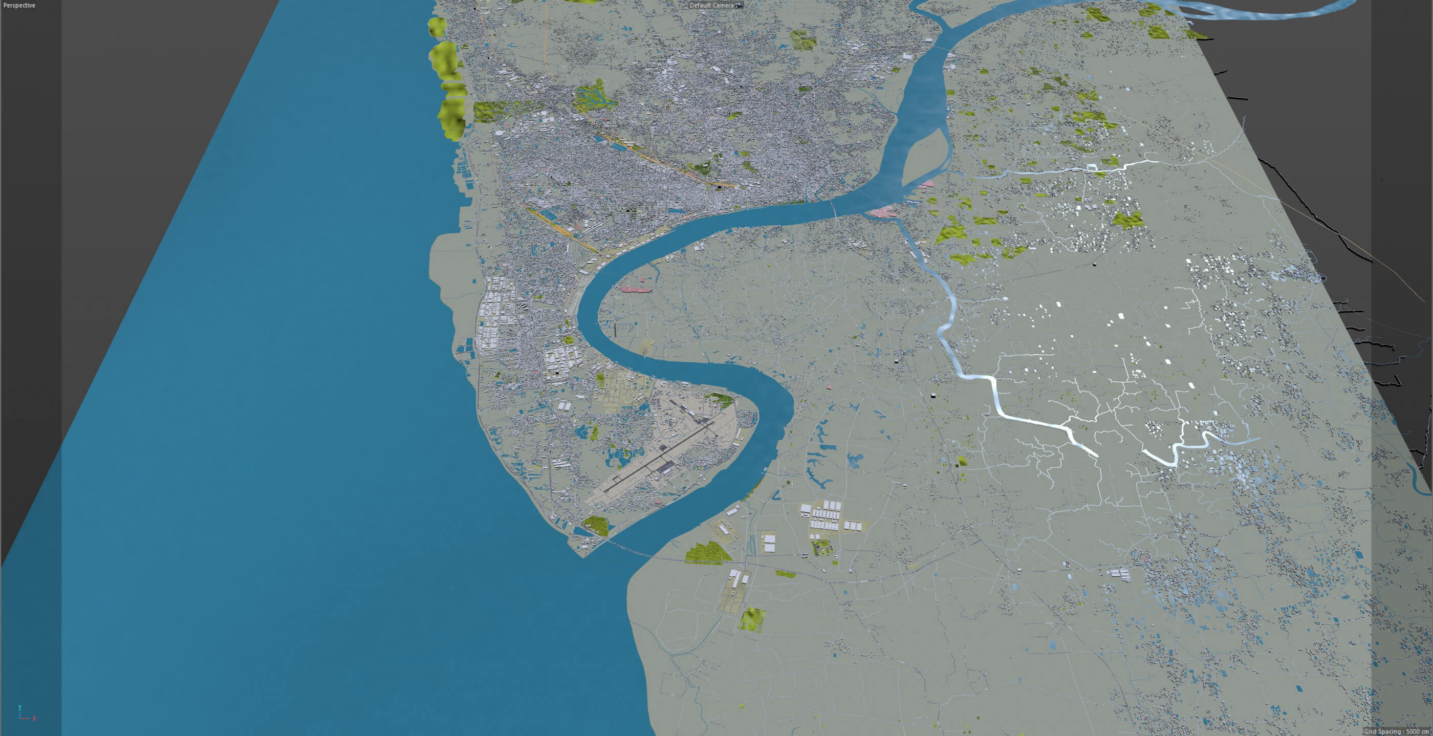 Chittagong City Bangladesh 3D Model 30km by 3dstudio