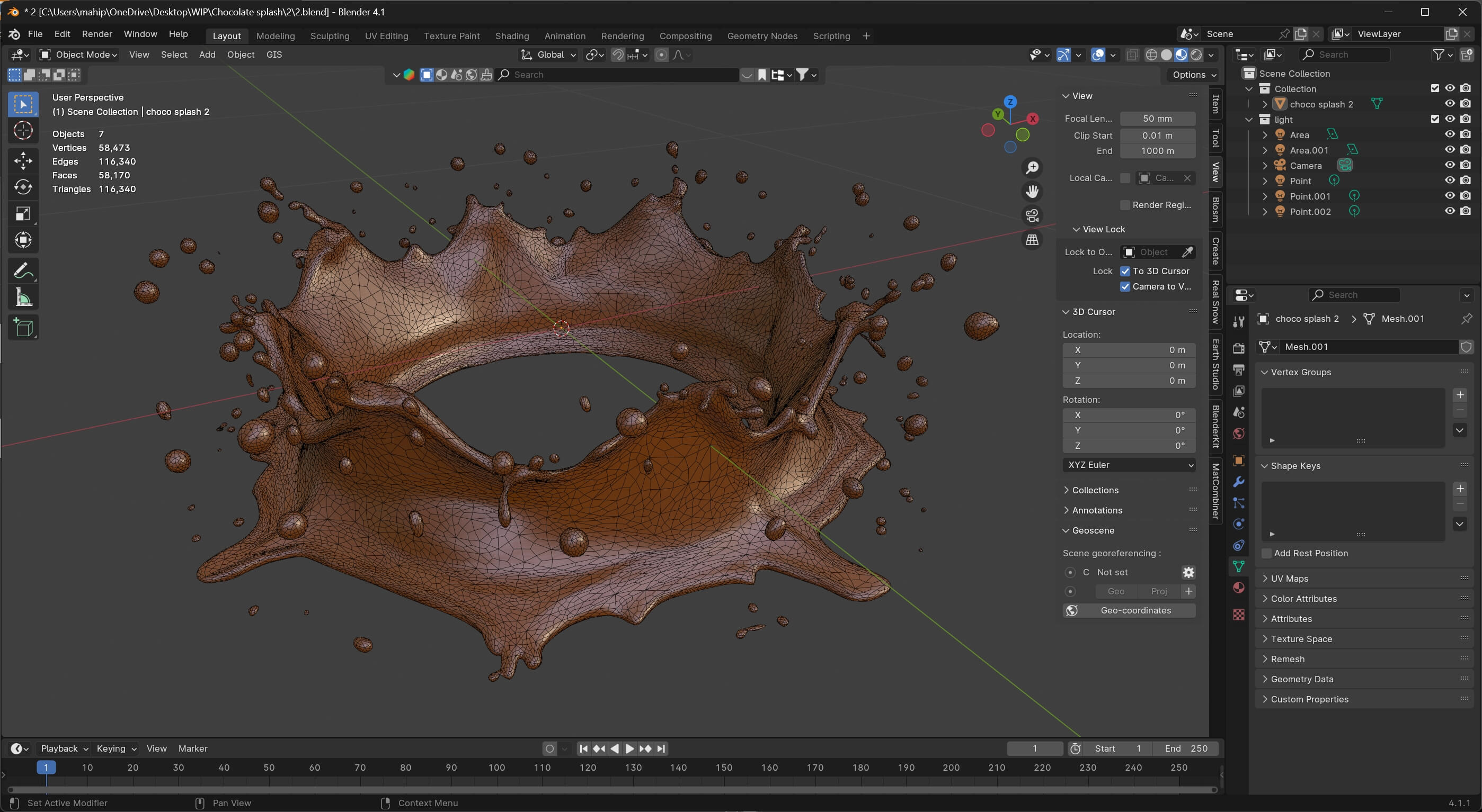 Chocolate Splash V2 - 3D Model by 3dstudio