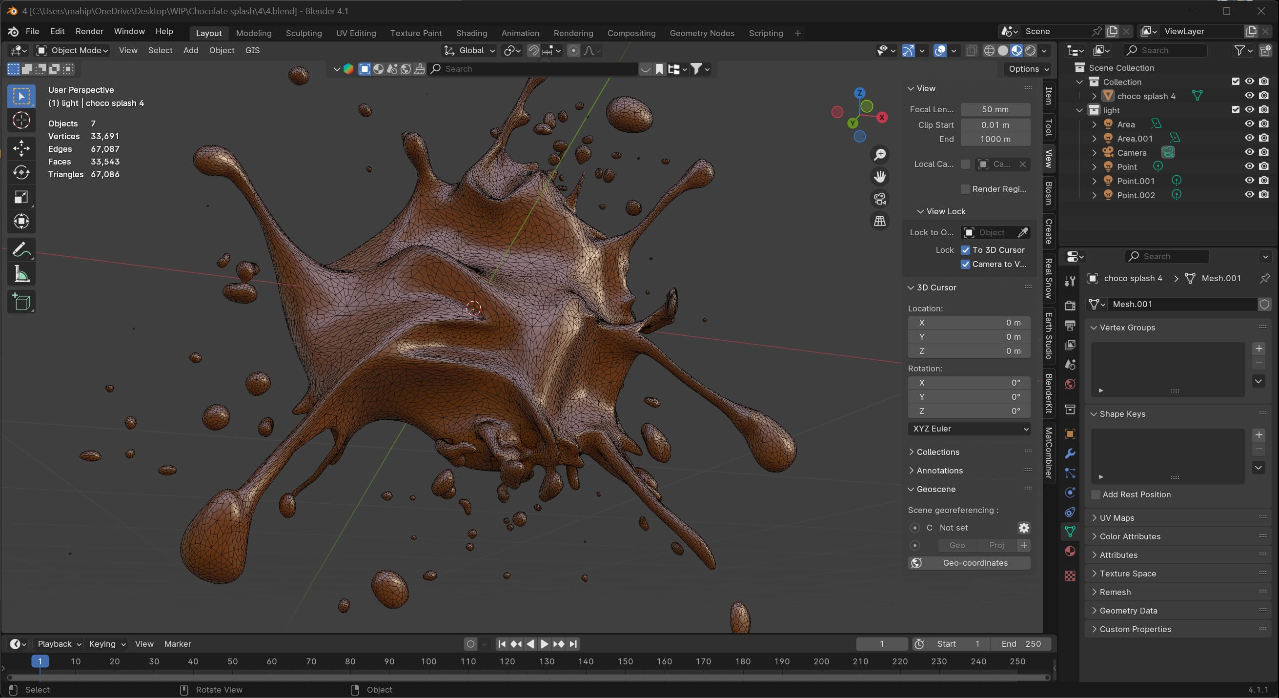 Chocolate Splash V4 - 3D Model by 3dstudio