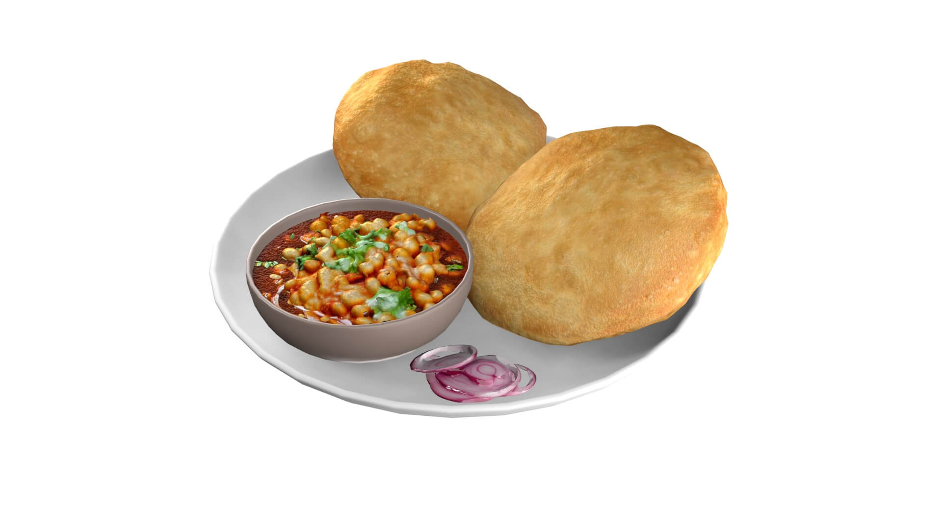 Chole Bhature - 3D Model by 3dstudio
