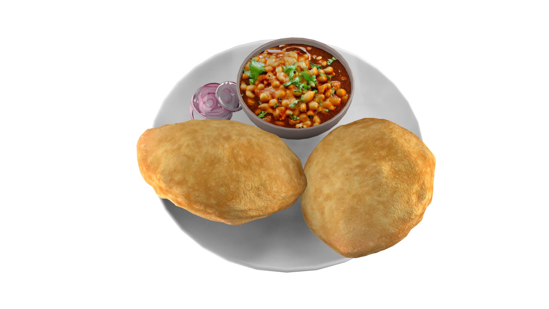 Chole Bhature - 3D Model by 3dstudio