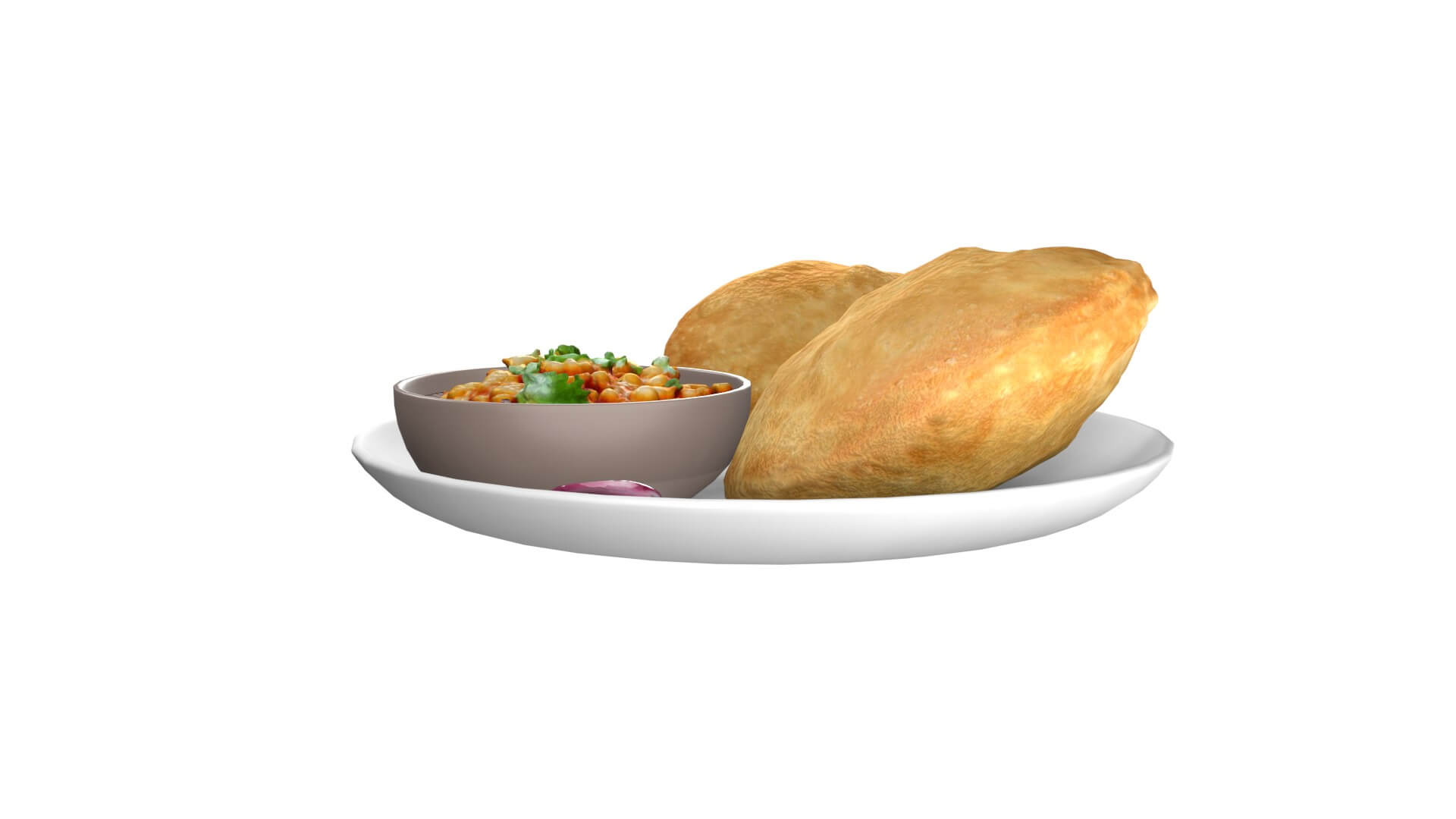 Chole Bhature - 3D Model by 3dstudio