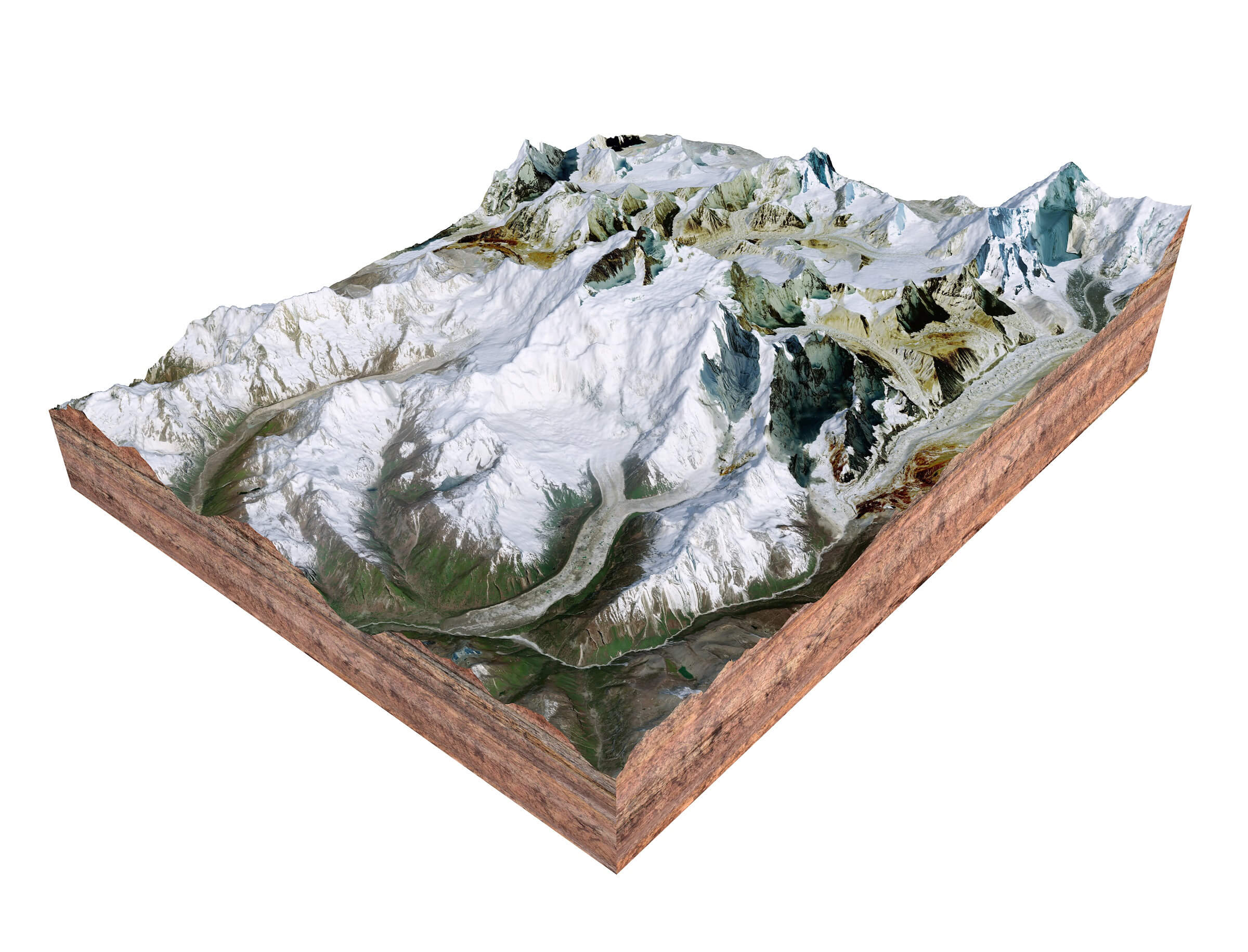 Chomo Lonzo Mountain Tibet China Terrain 3D Model by 3dstudio