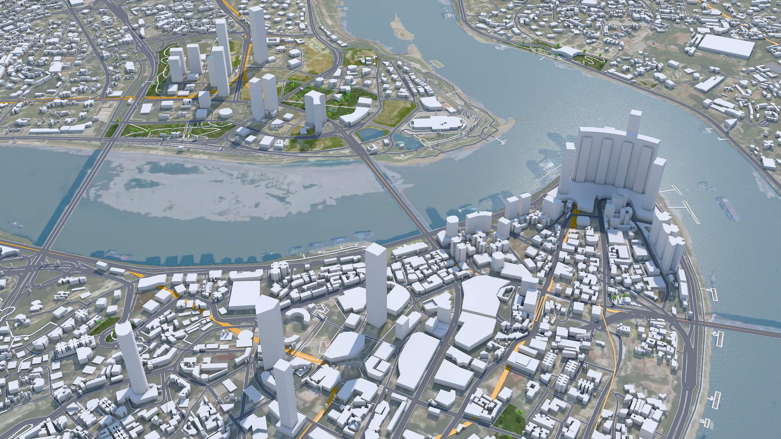 Chongqing City China 3D Model 50km by 3dstudio