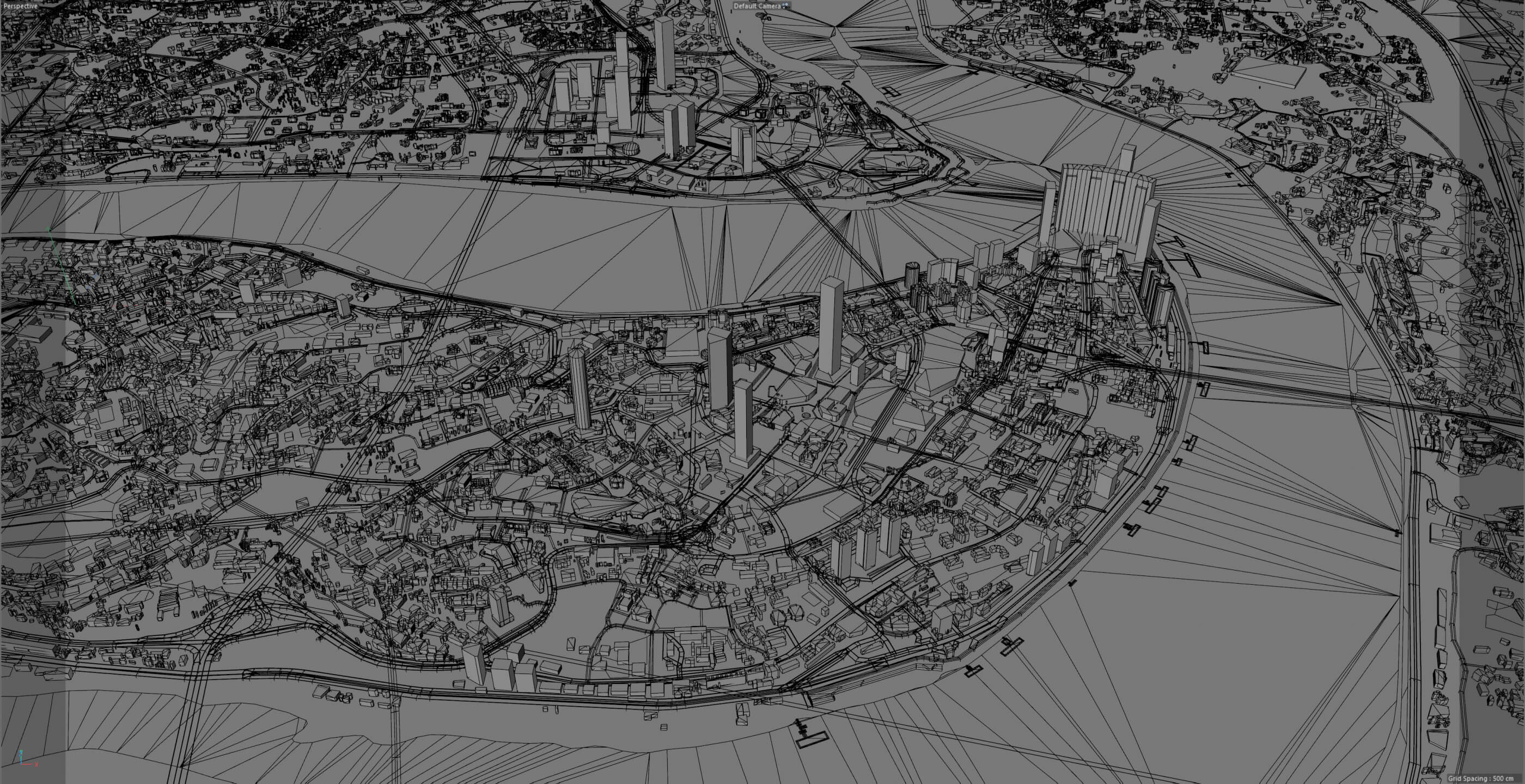 Chongqing City China 3D Model 50km by 3dstudio