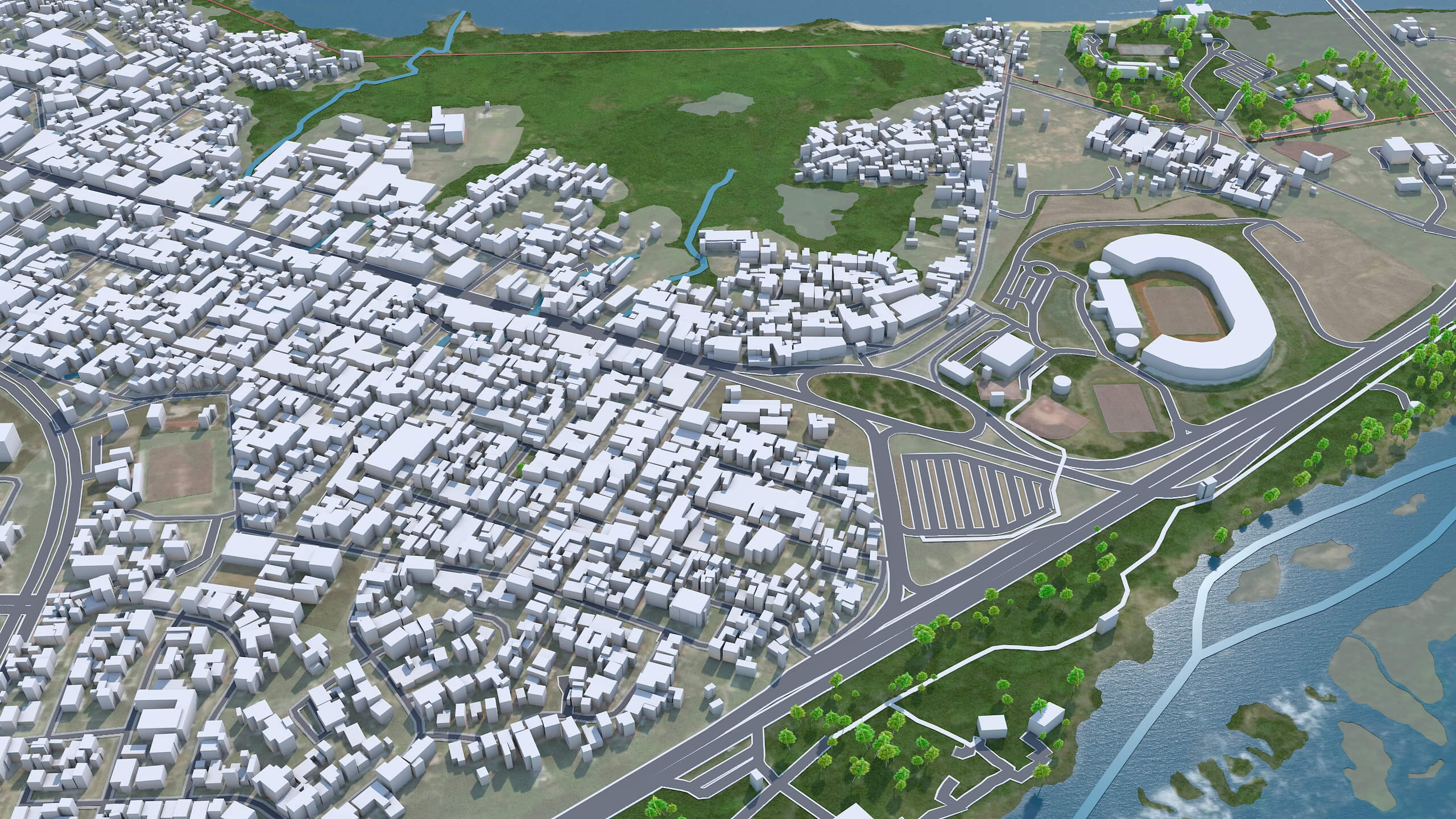 Ciudad City Guayana Bol var Venezuela 3D Model 30km by 3dstudio