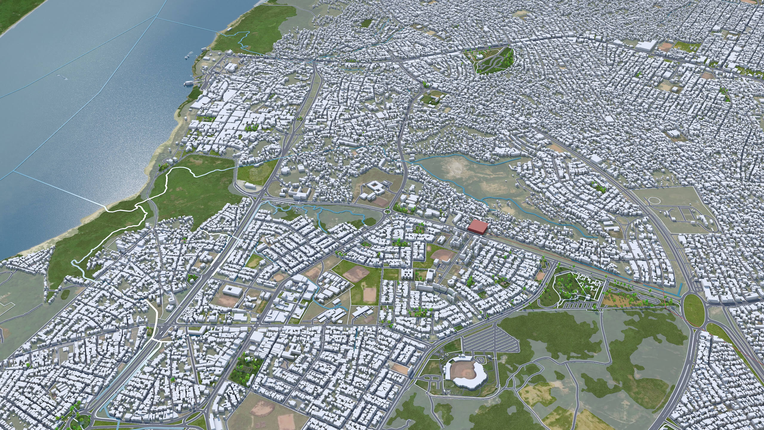 Ciudad City Guayana Bol var Venezuela 3D Model 30km by 3dstudio