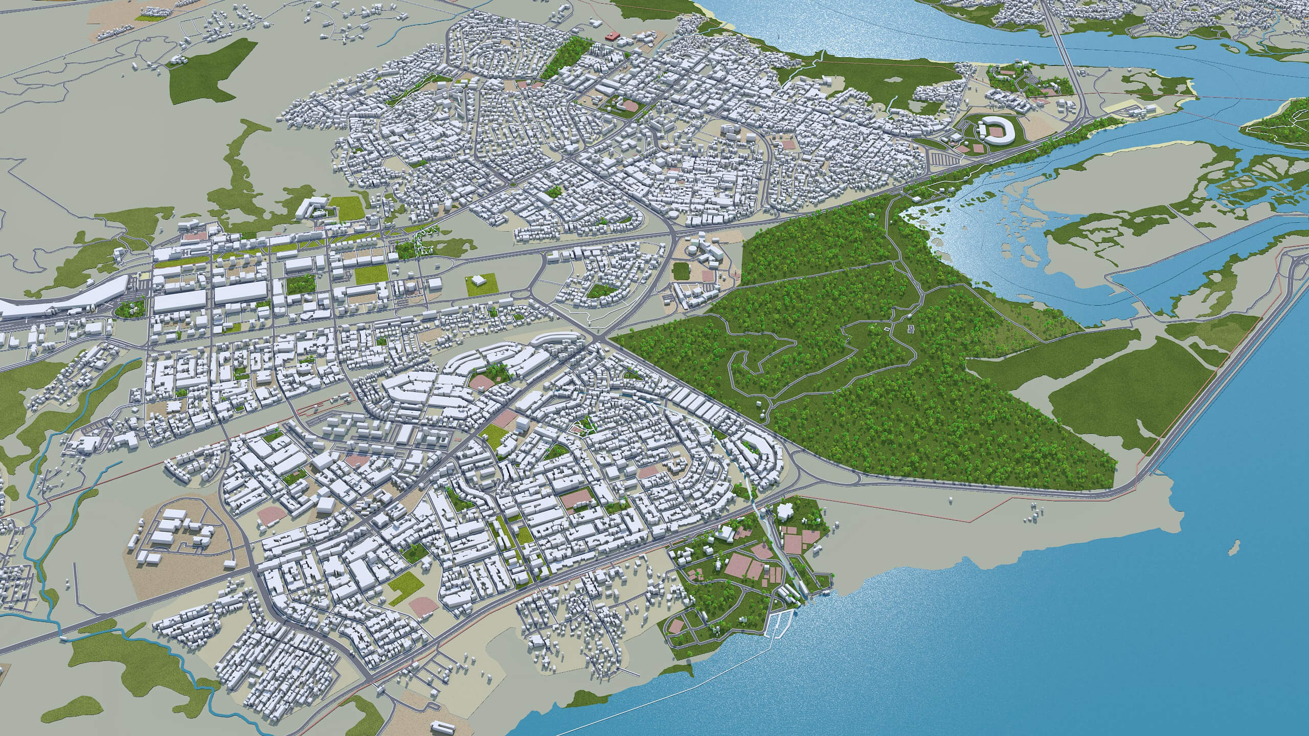 Ciudad City Guayana Bol var Venezuela 3D Model 30km by 3dstudio