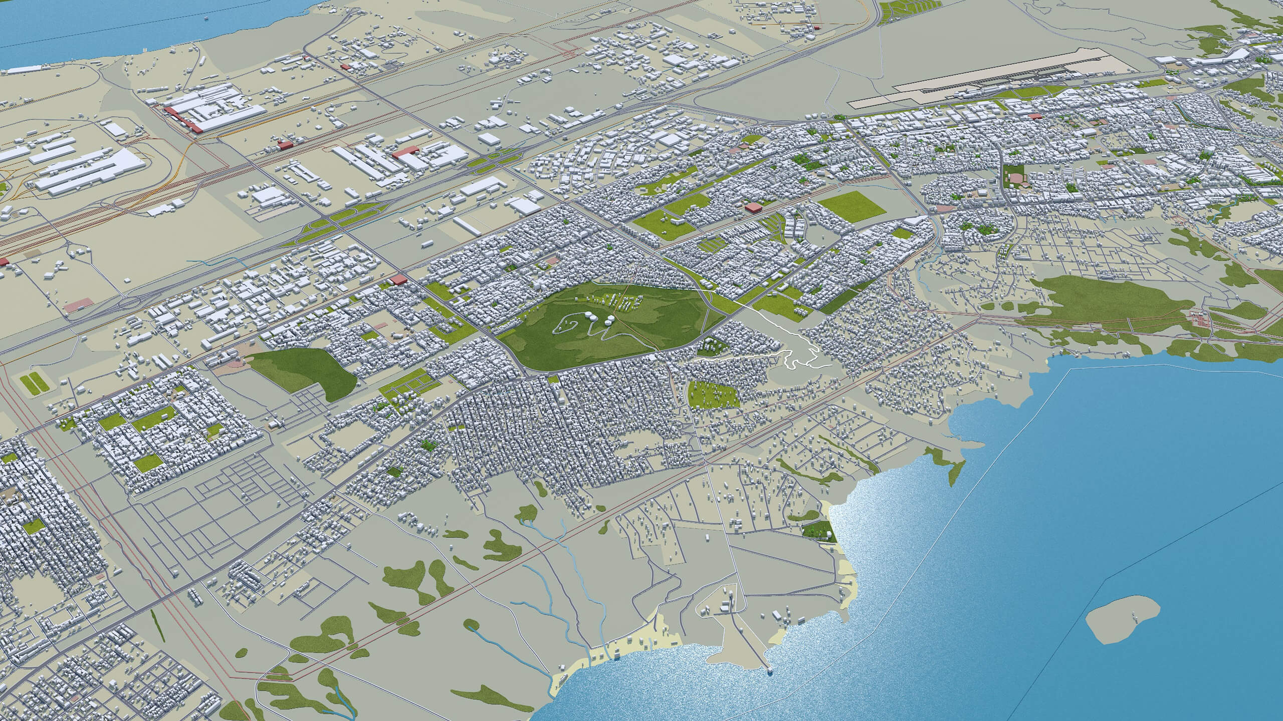 Ciudad City Guayana Bol var Venezuela 3D Model 30km by 3dstudio