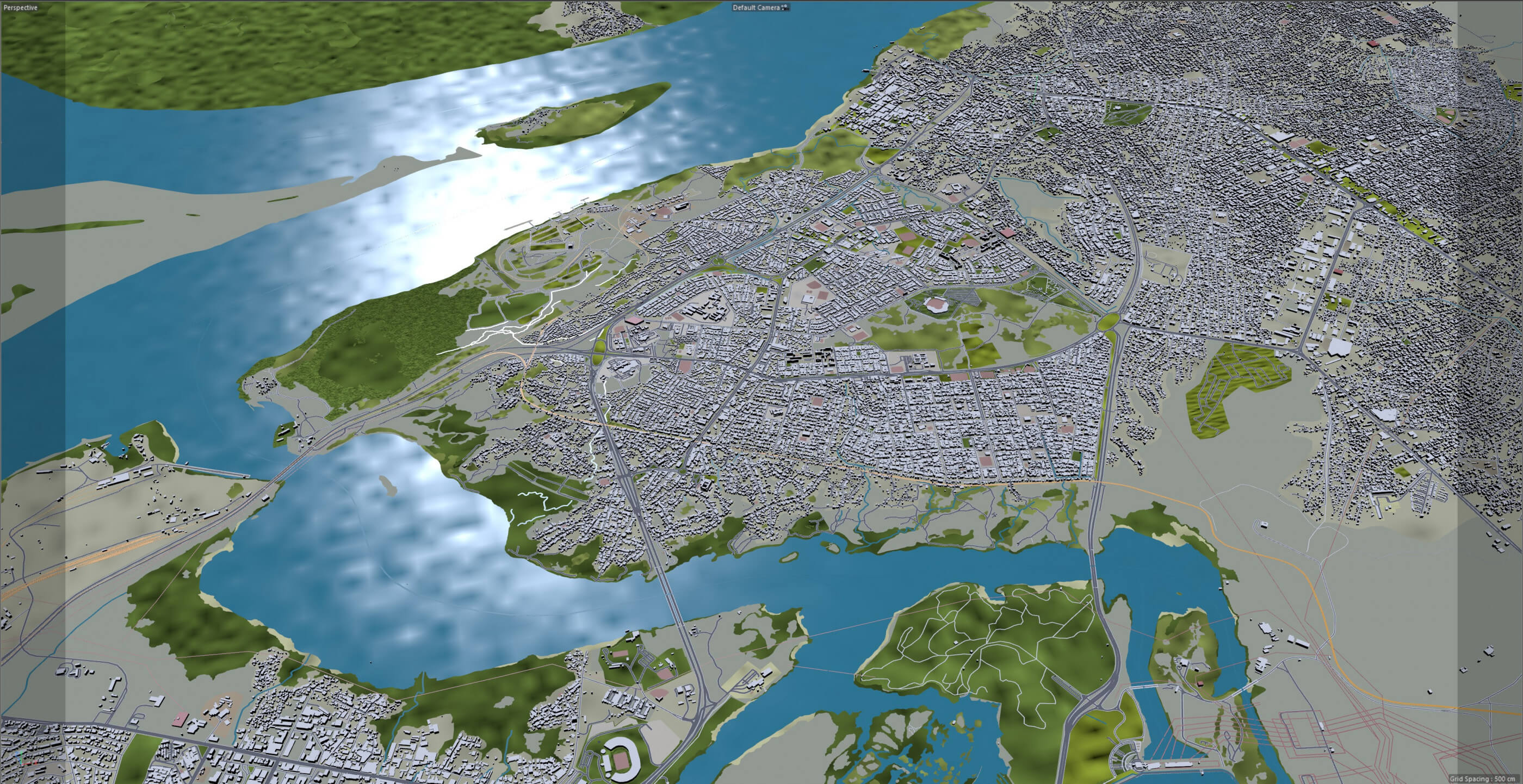 Ciudad City Guayana Bol var Venezuela 3D Model 30km by 3dstudio