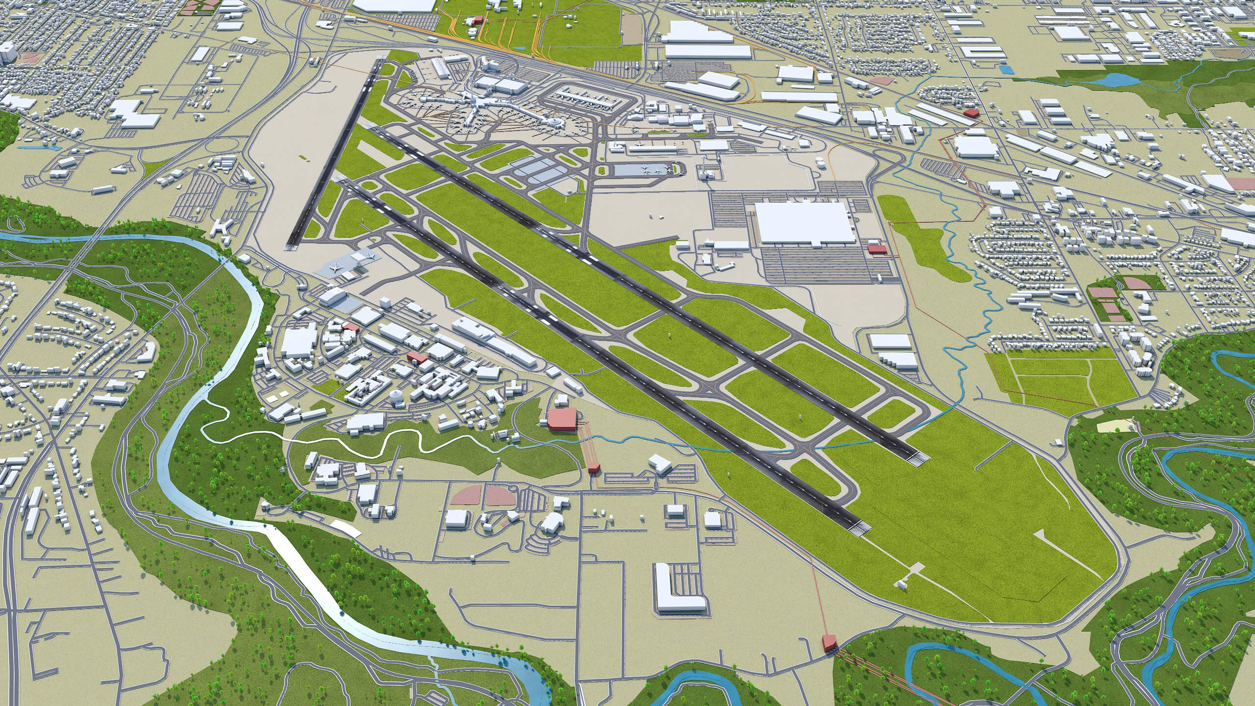 Cleveland Airport - 3D Model by 3dstudio