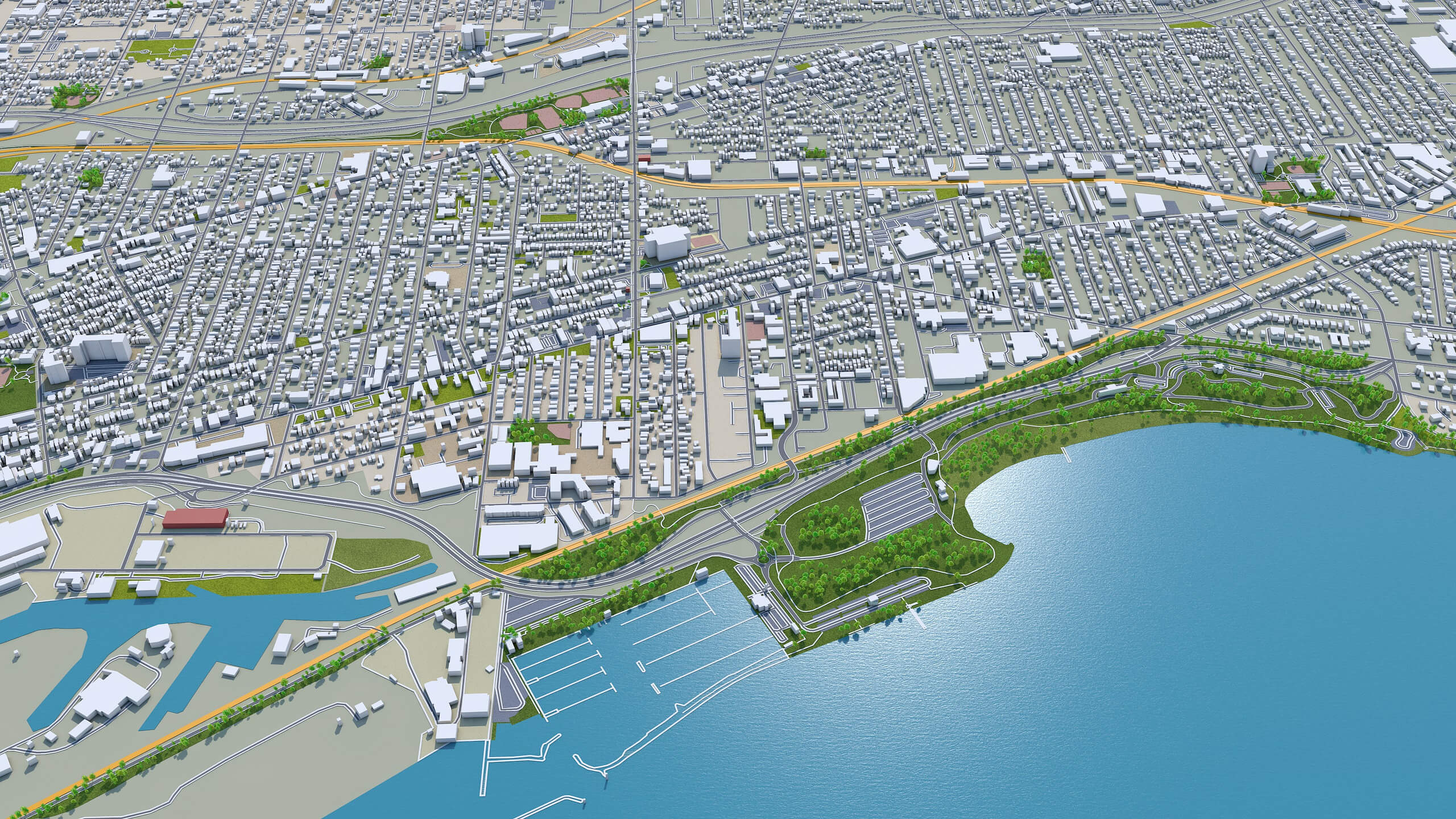 Cleveland Ohio USA 40km - 3D Model by 3dstudio