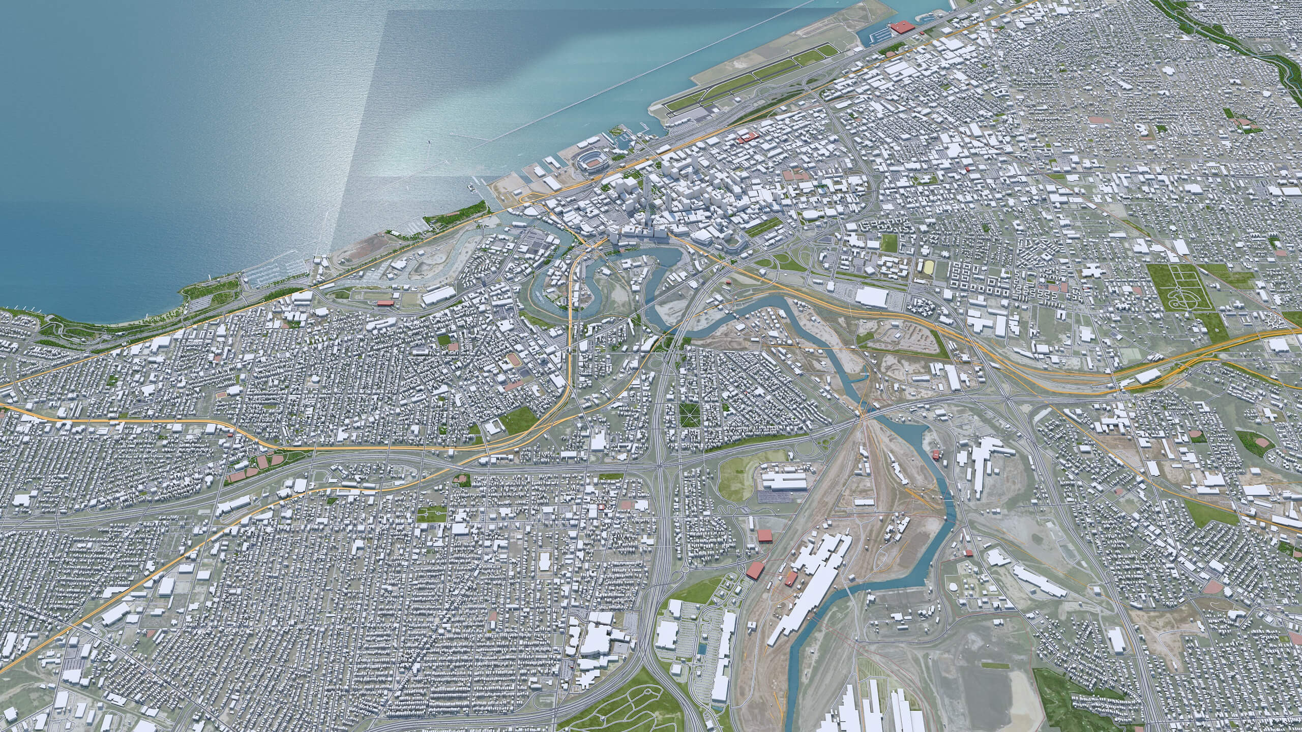 Cleveland Ohio USA 40km - 3D Model by 3dstudio