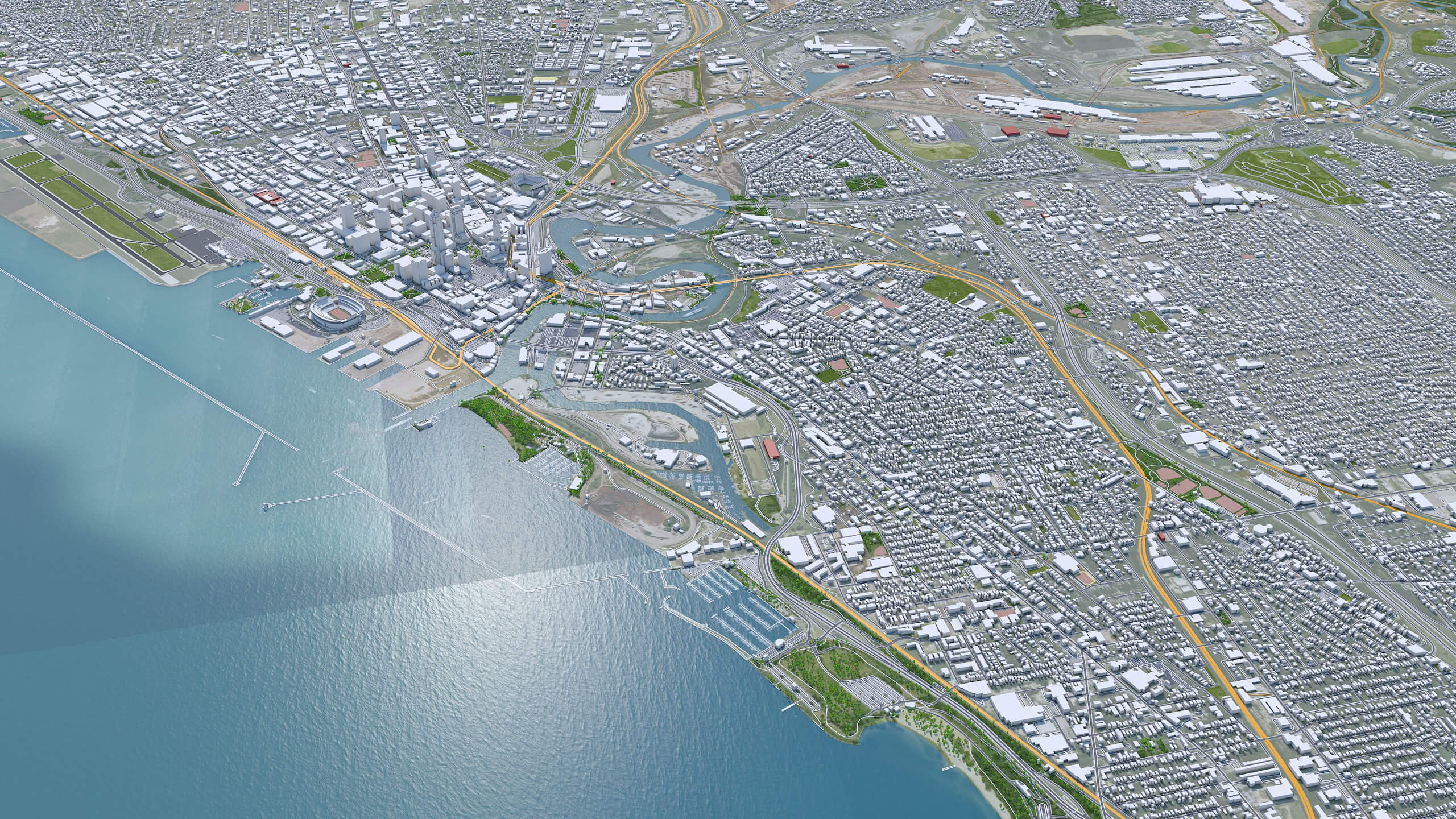Cleveland Ohio USA 40km - 3D Model by 3dstudio