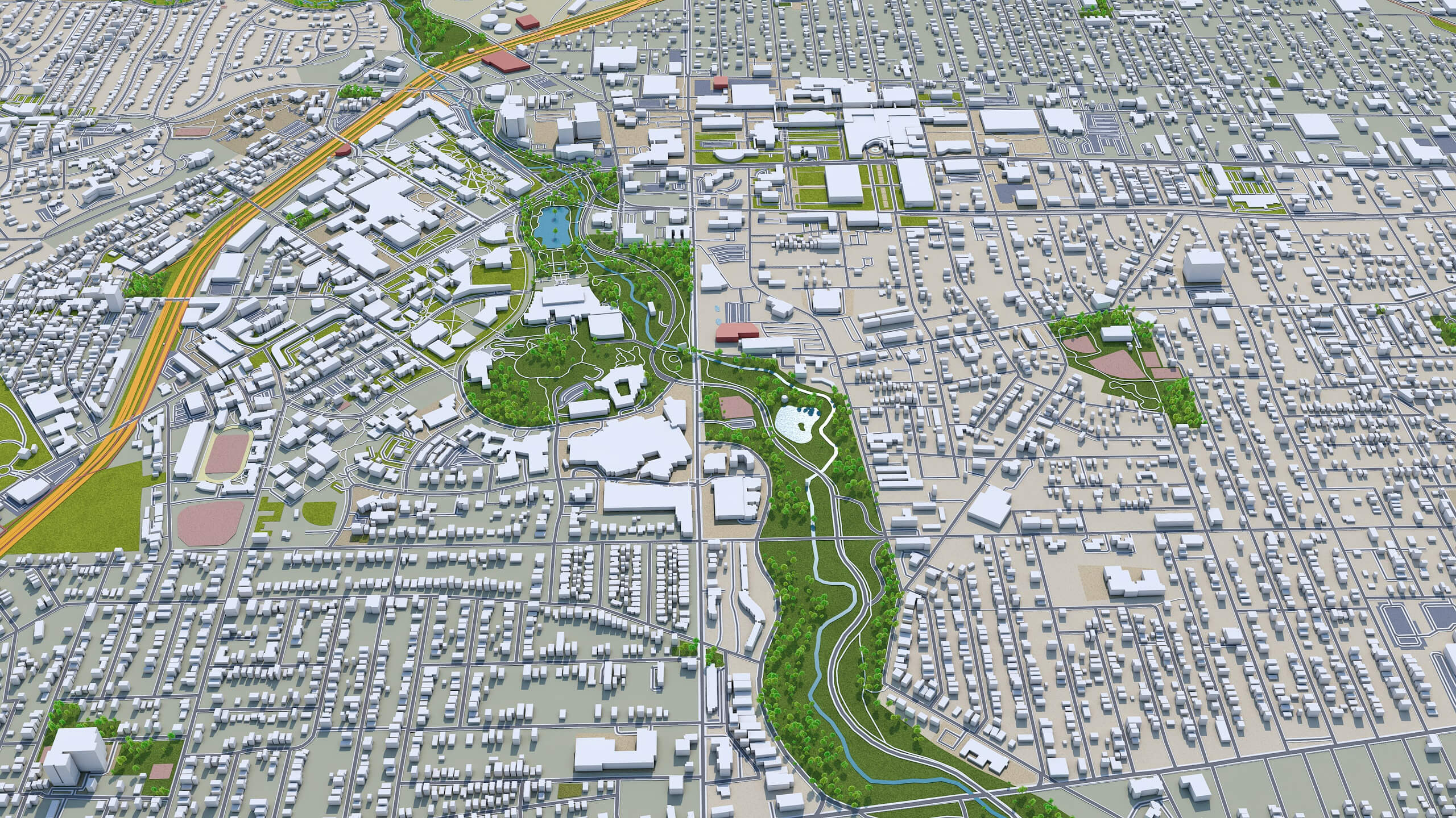 Cleveland Ohio USA 40km - 3D Model by 3dstudio