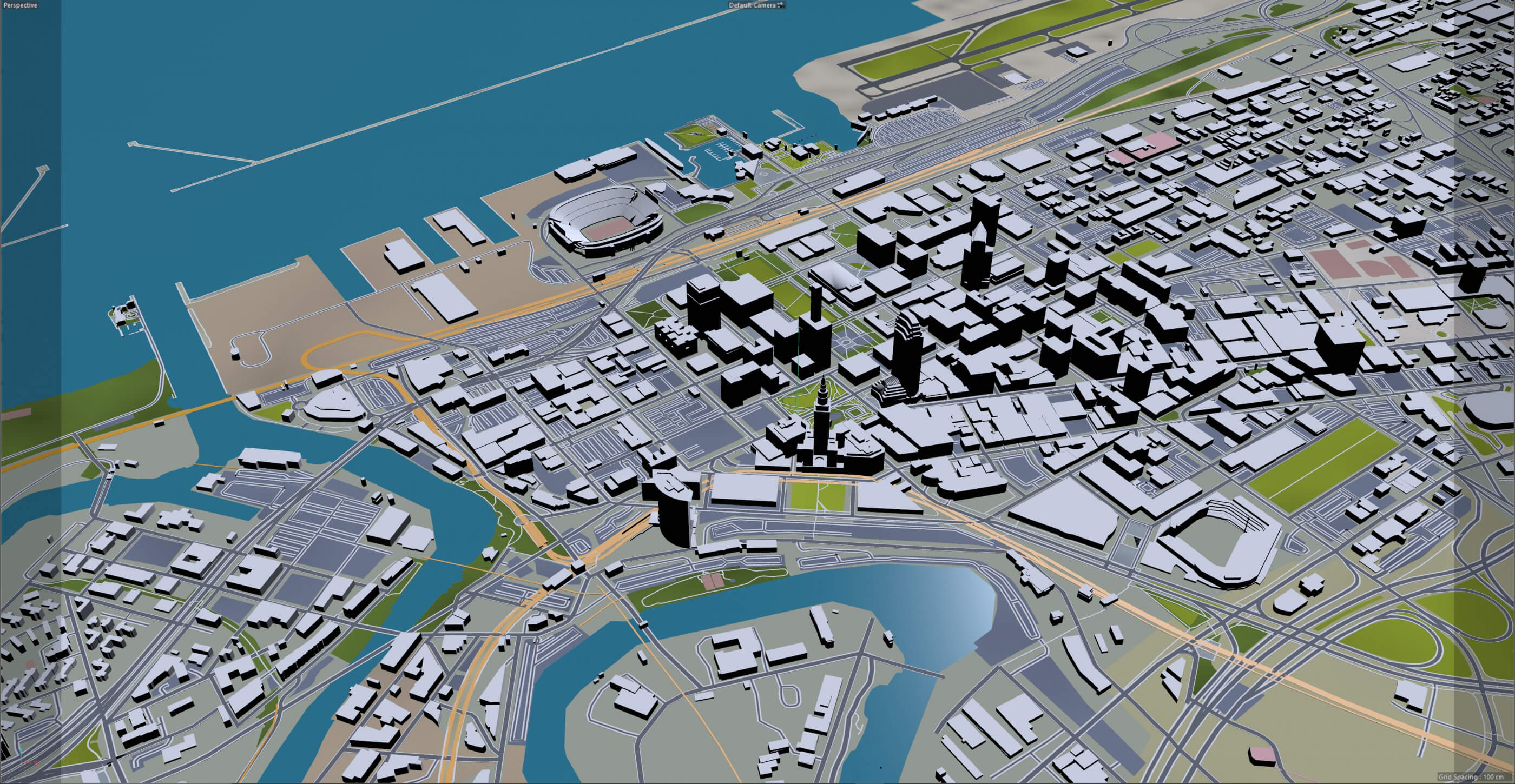 Cleveland Ohio USA 40km - 3D Model by 3dstudio