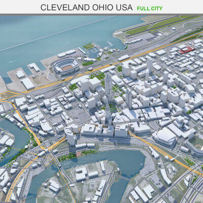 Cleveland Ohio USA 40km - 3D Model by 3dstudio