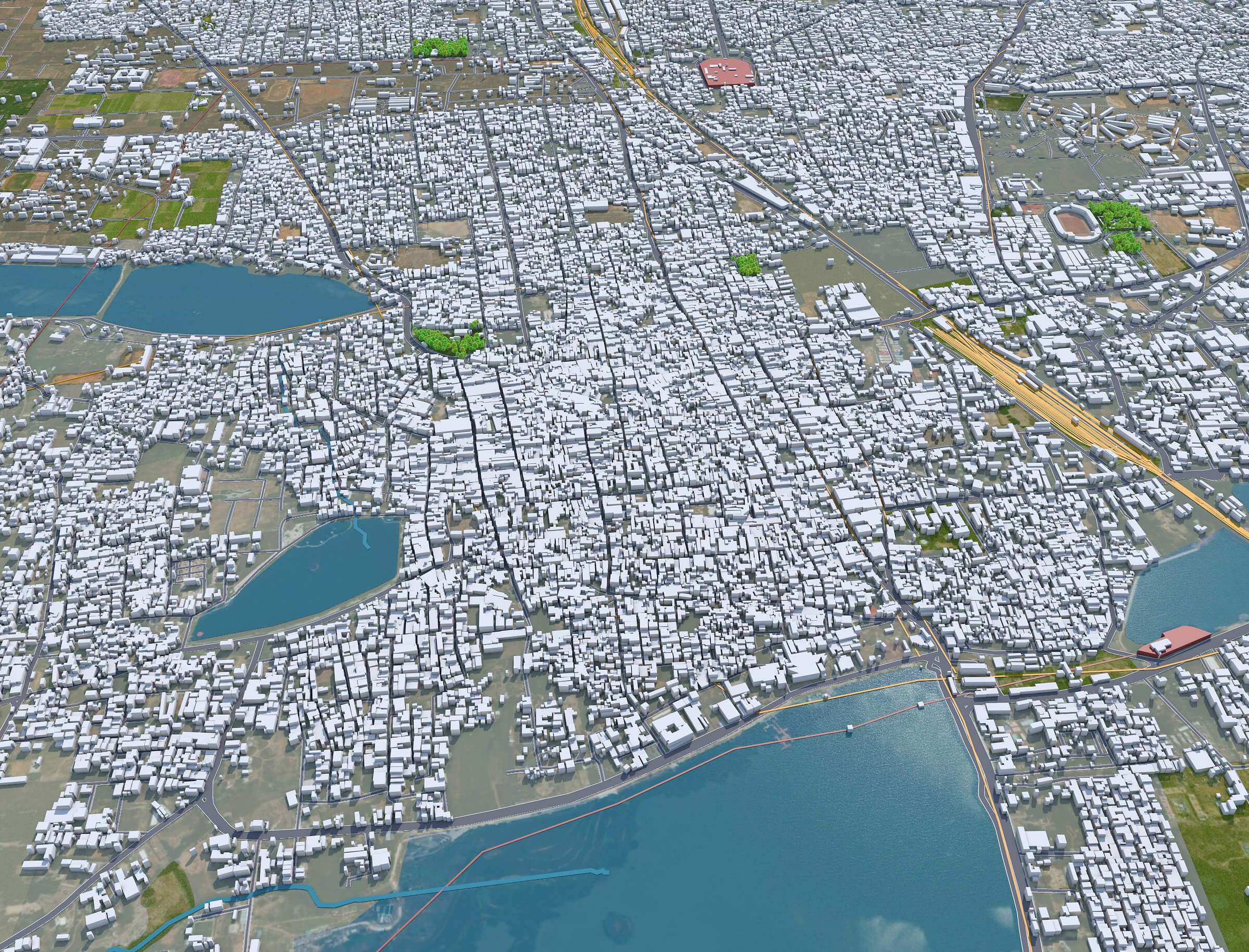 Coimbatore City Tamil Nadu India 3D Model 30km by 3dstudio