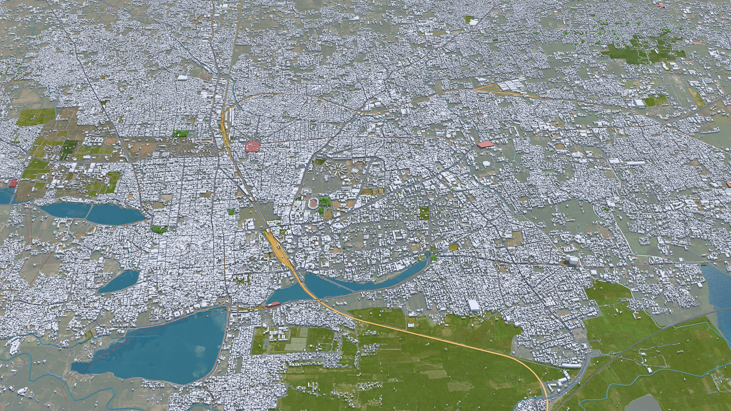 Coimbatore City Tamil Nadu India 3D Model 30km by 3dstudio