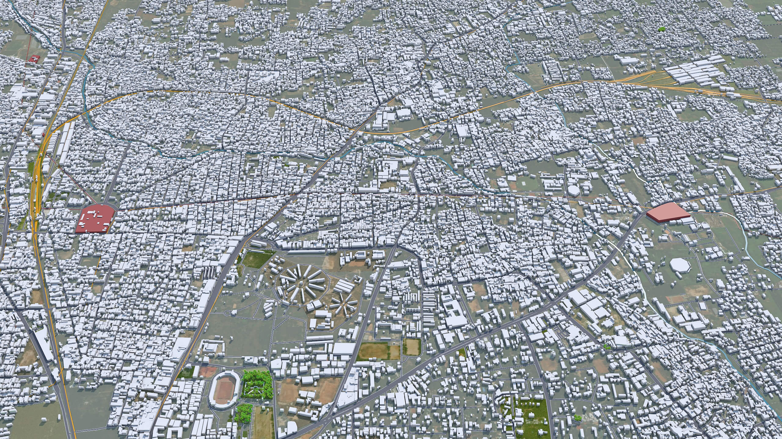 Coimbatore City Tamil Nadu India 3D Model 30km by 3dstudio