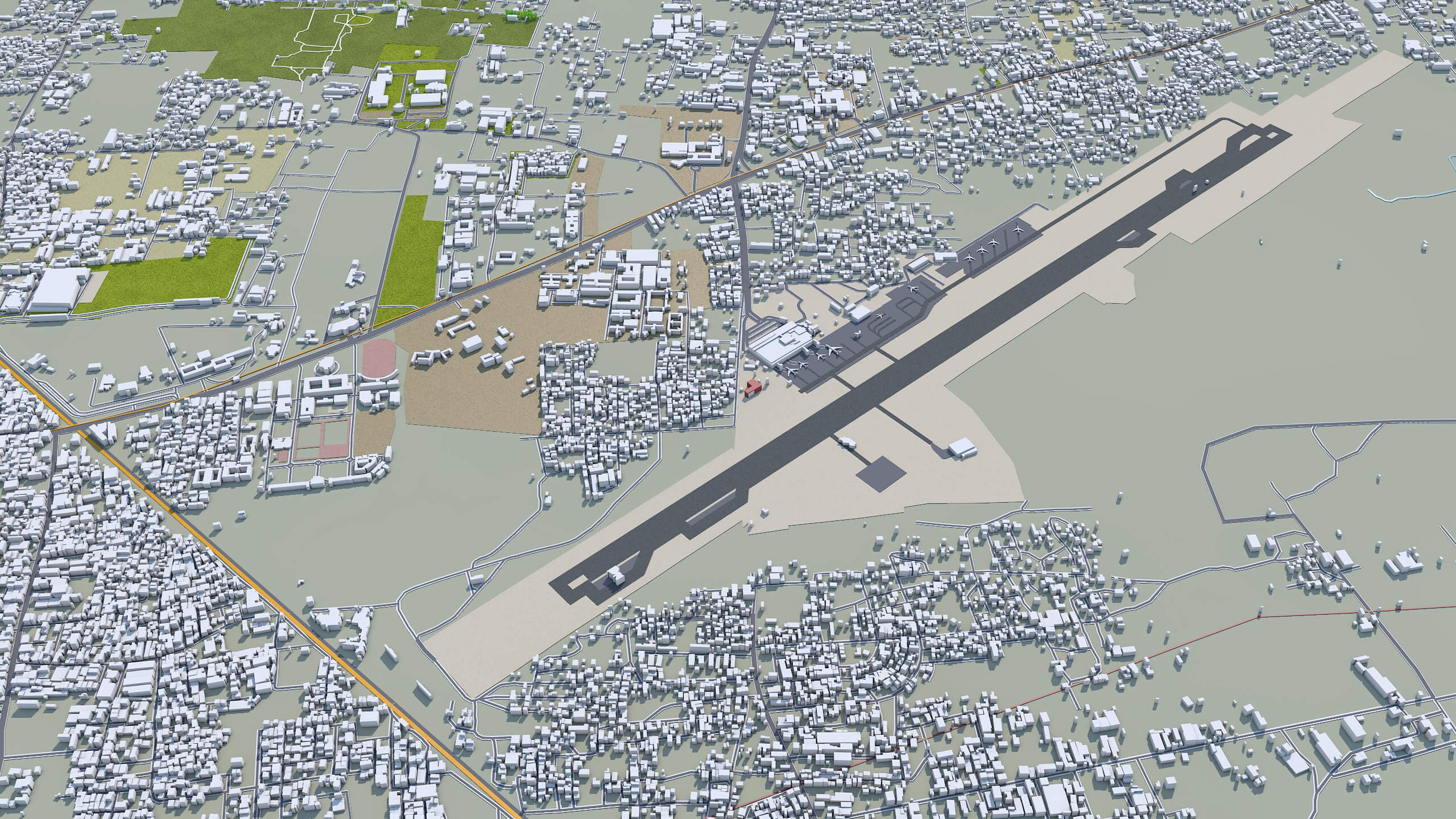 Coimbatore City Tamil Nadu India 3D Model 30km by 3dstudio