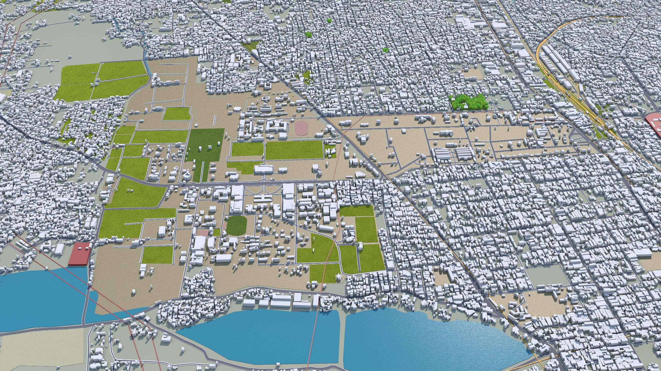 Coimbatore City Tamil Nadu India 3D Model 30km by 3dstudio