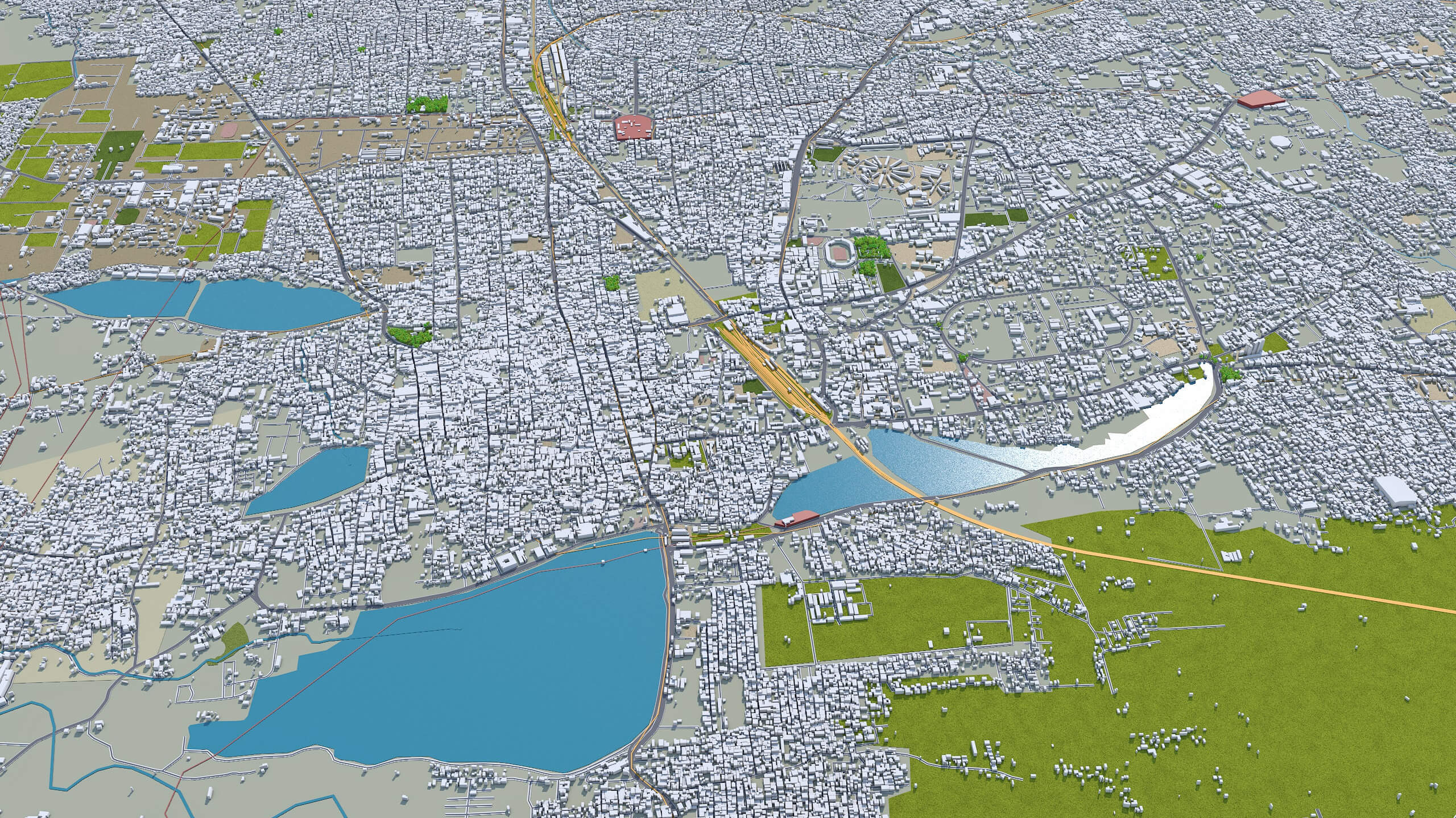 Coimbatore City Tamil Nadu India 3D Model 30km by 3dstudio