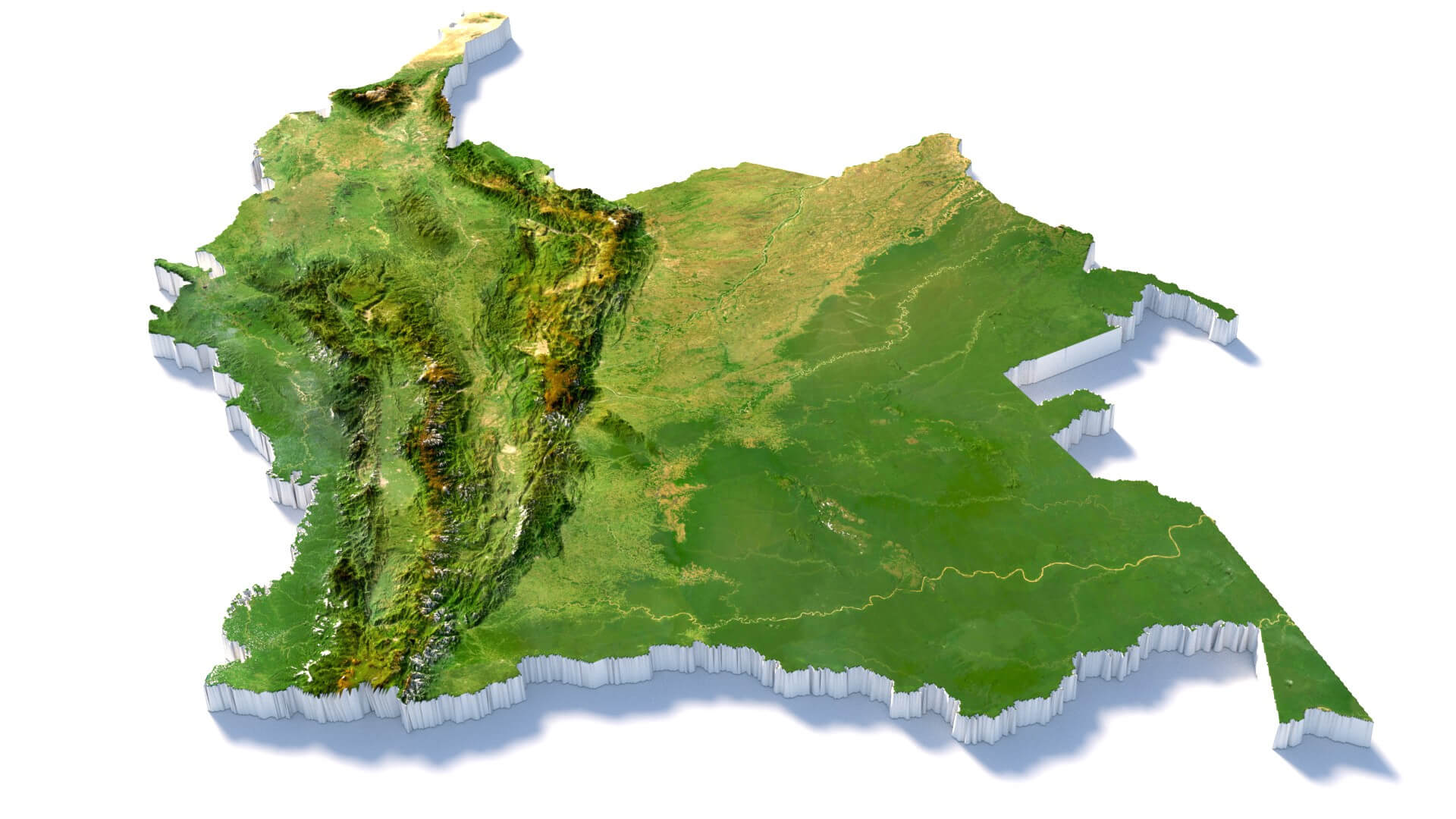 Colombia Terrain Map - 3D Model by 3dstudio