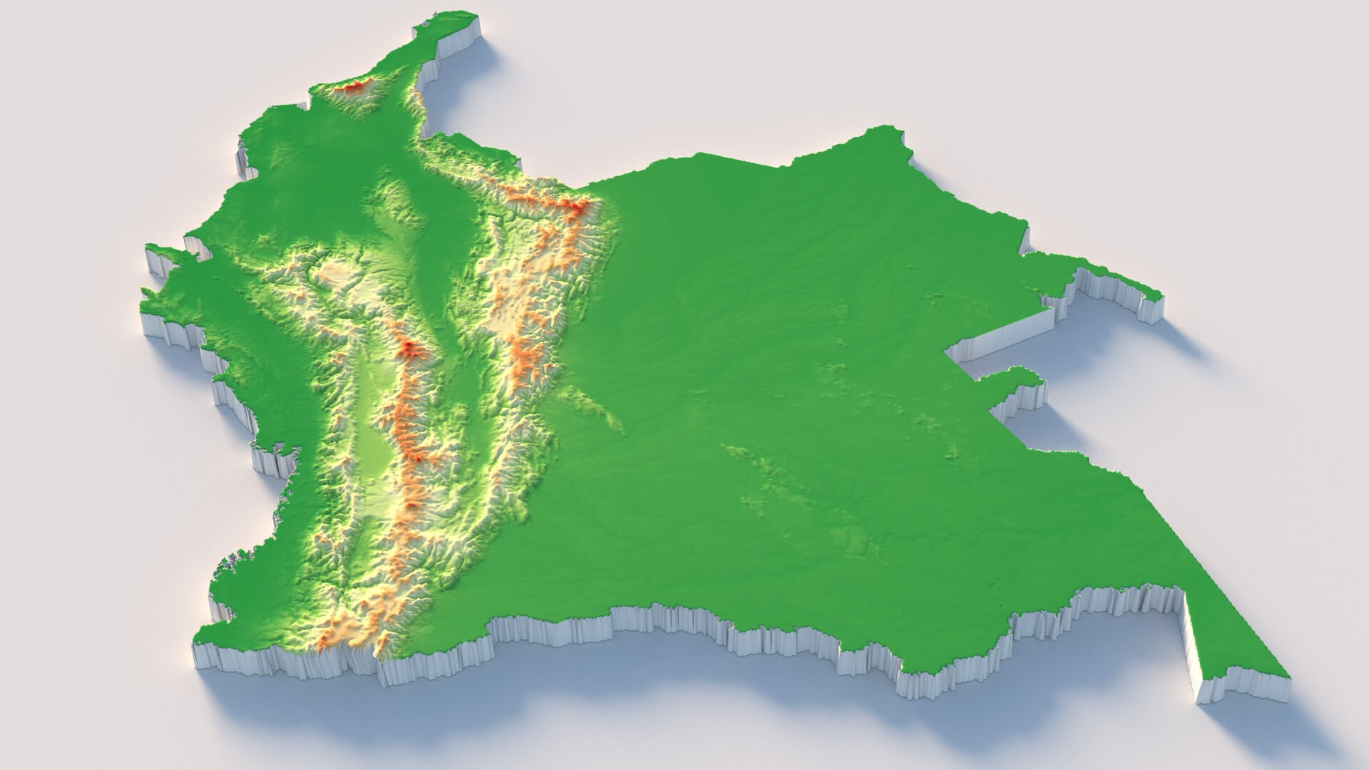 Colombia Topography VENEZUELA, NEW GRANADA [COLOMBIA], EQUADOR, AND