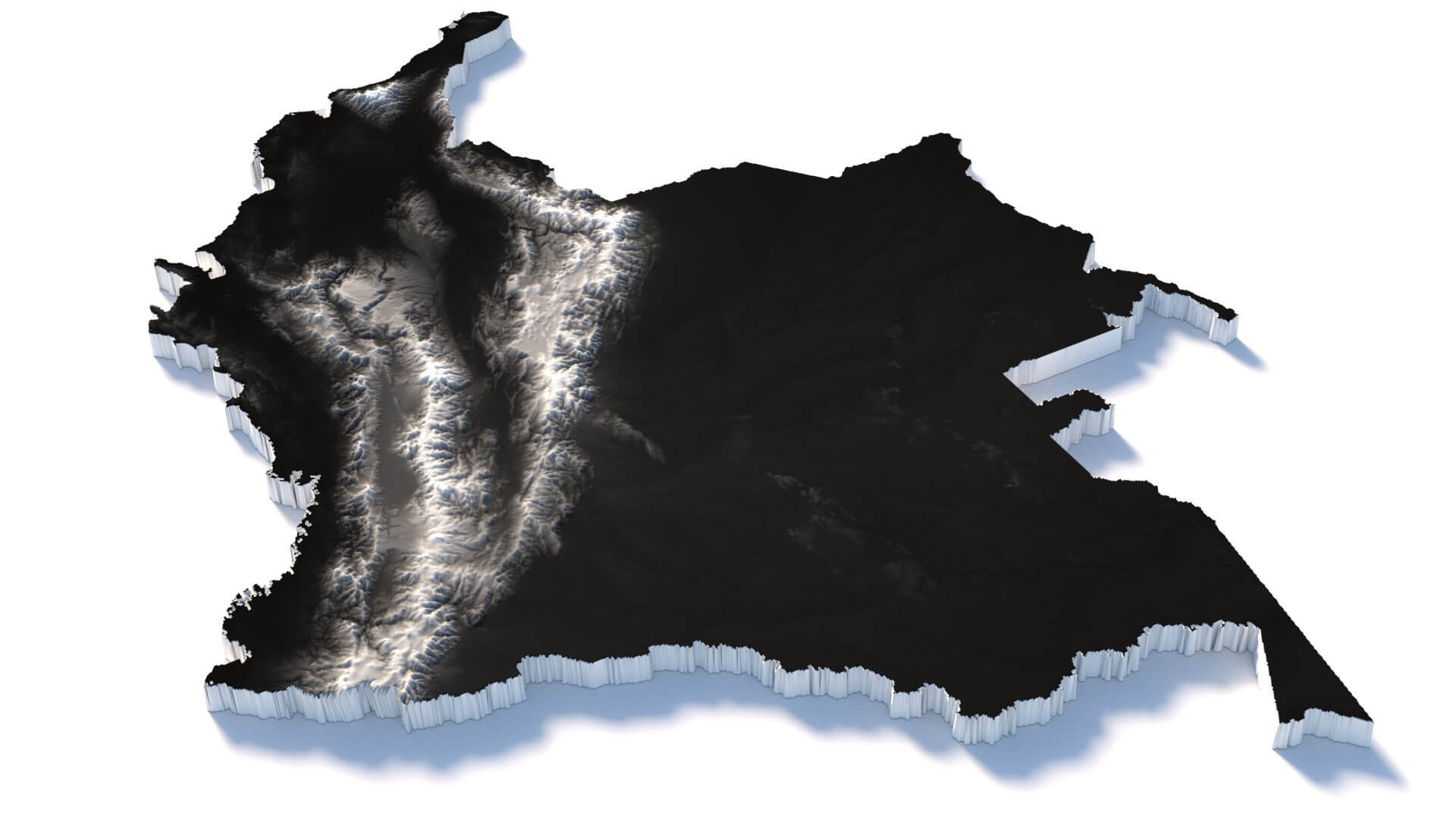 Colombia Terrain Map - 3D Model by 3dstudio