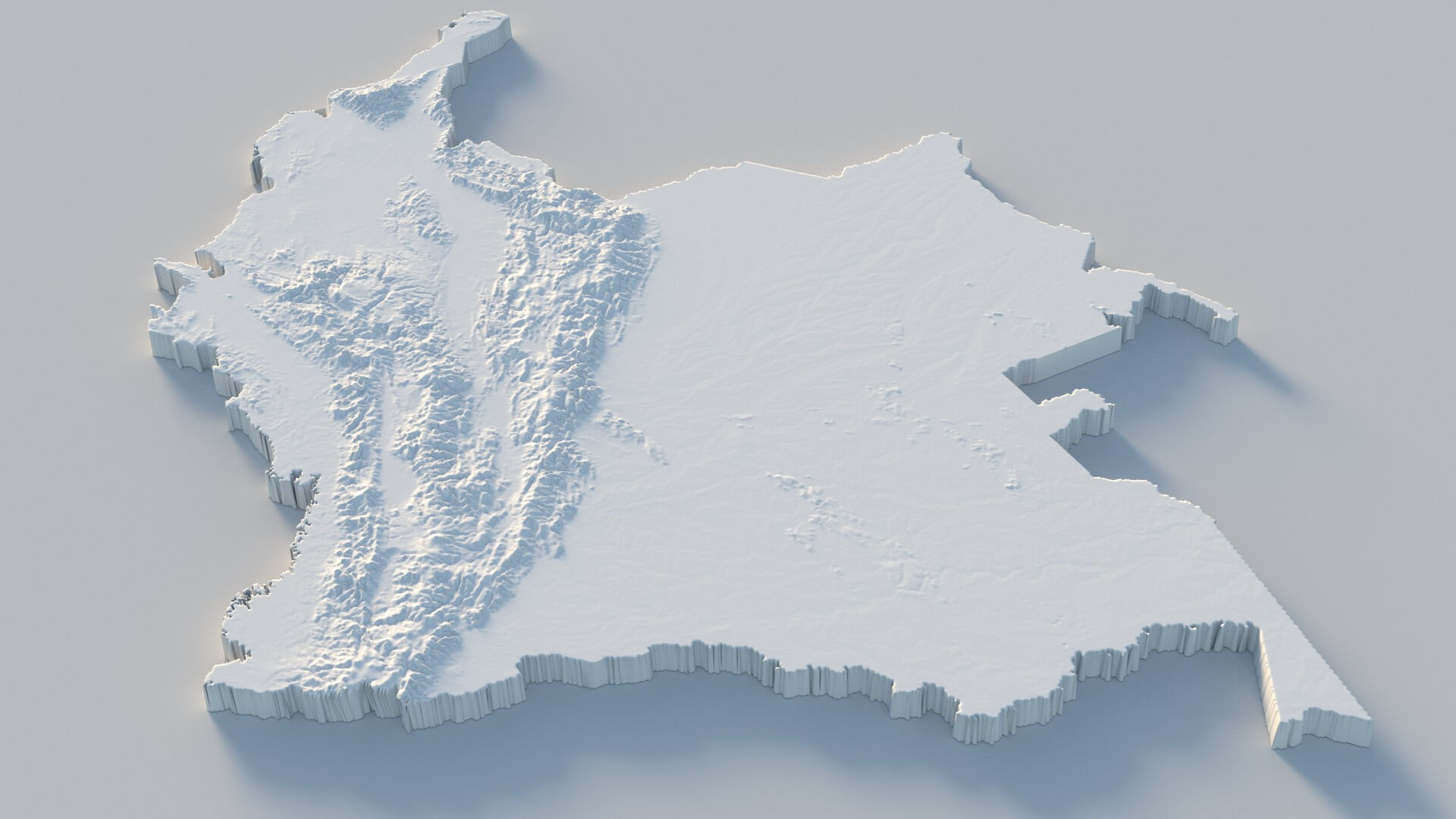 Colombia Terrain Map - 3D Model by 3dstudio
