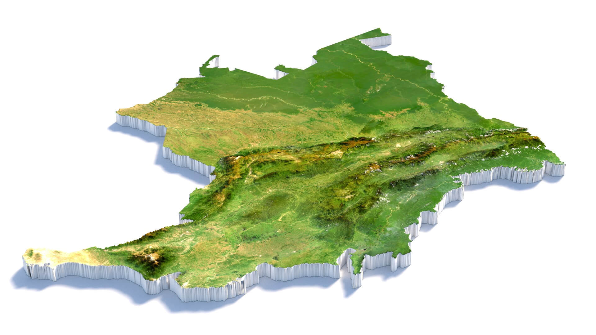 Colombia Terrain Map - 3D Model by 3dstudio