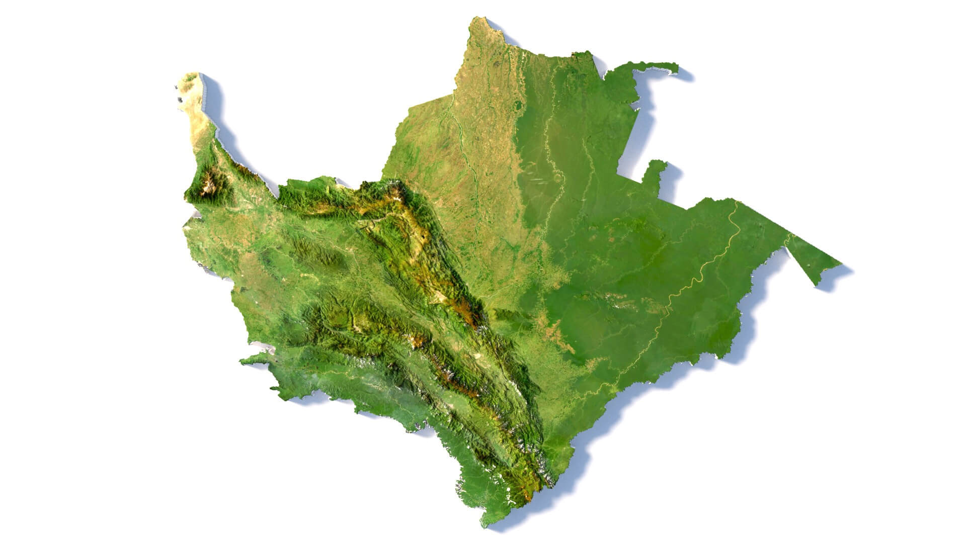 Colombia Terrain Map - 3D Model by 3dstudio
