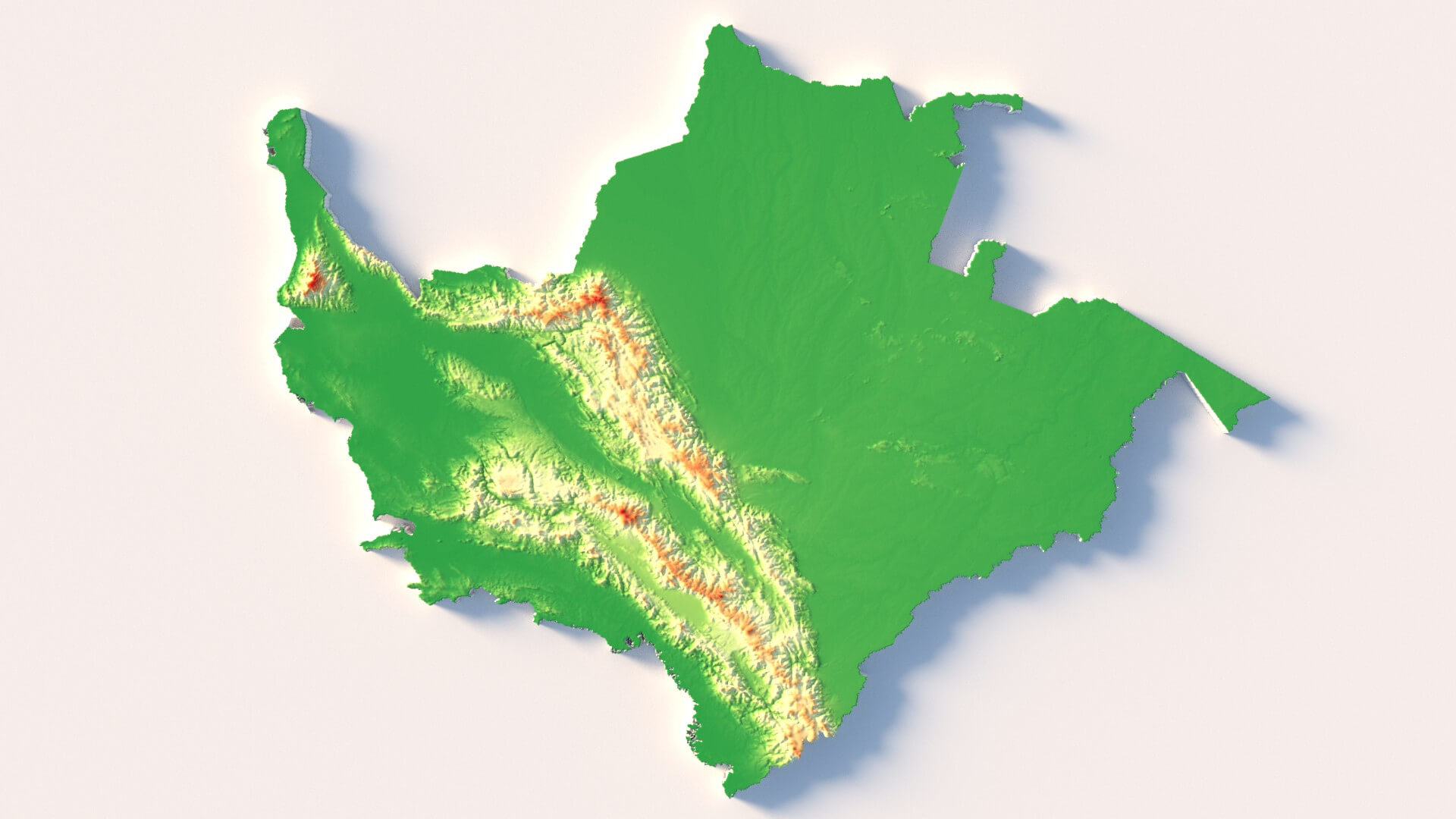 Colombia Terrain Map - 3D Model by 3dstudio