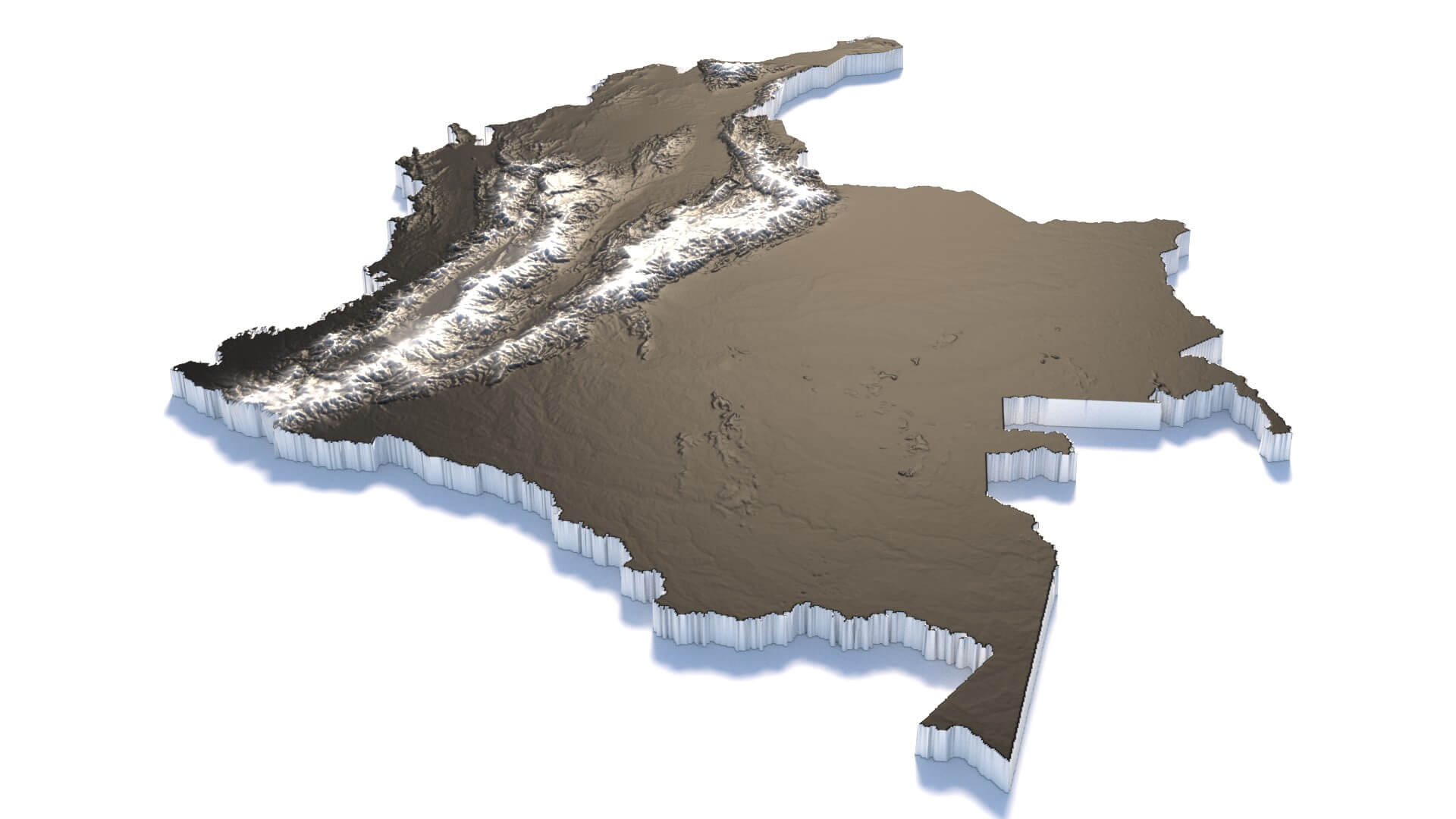 Colombia Terrain Map - 3D Model by 3dstudio