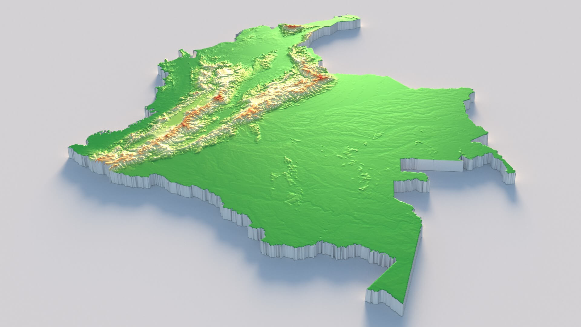 Colombia Terrain Map - 3D Model by 3dstudio