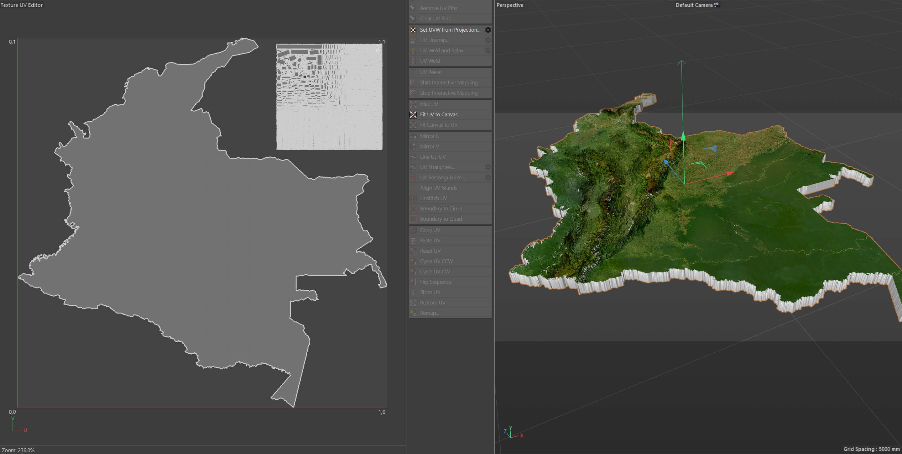 Colombia Terrain Map - 3D Model by 3dstudio