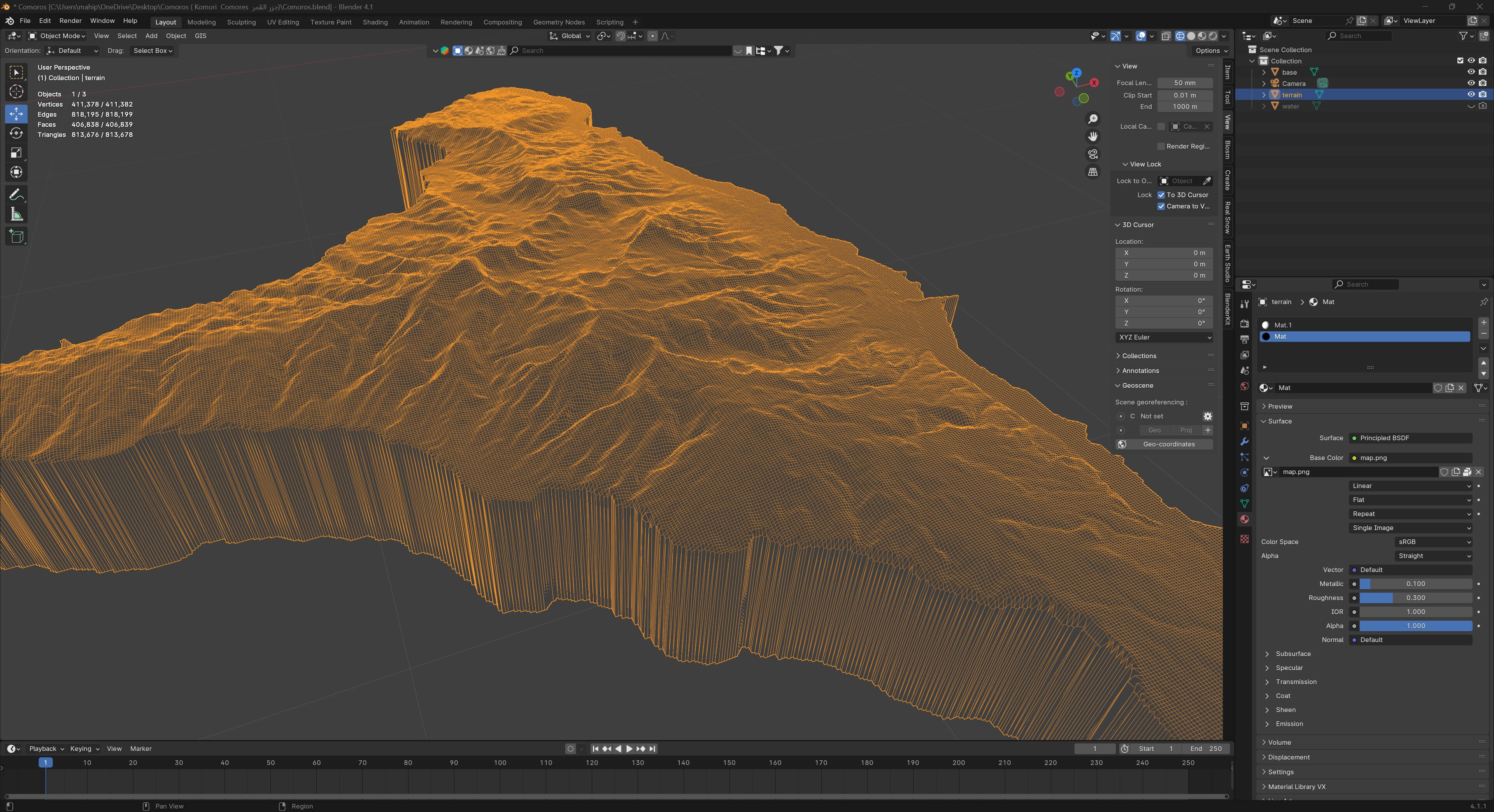 Comoros Komori Comores Terrain Map - 3D Model by 3dstudio