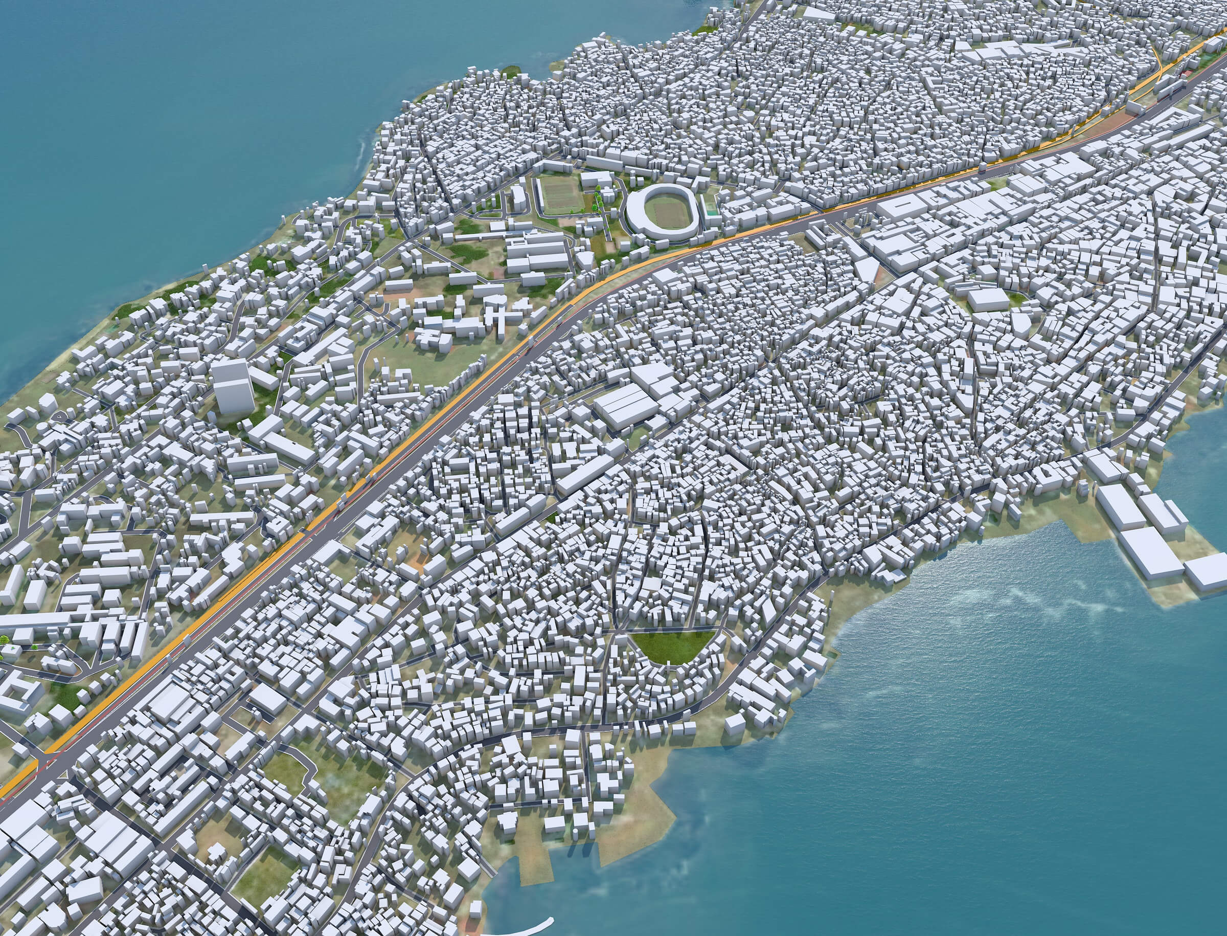 Conakry City Guinea 3D Model 50km by 3dstudio