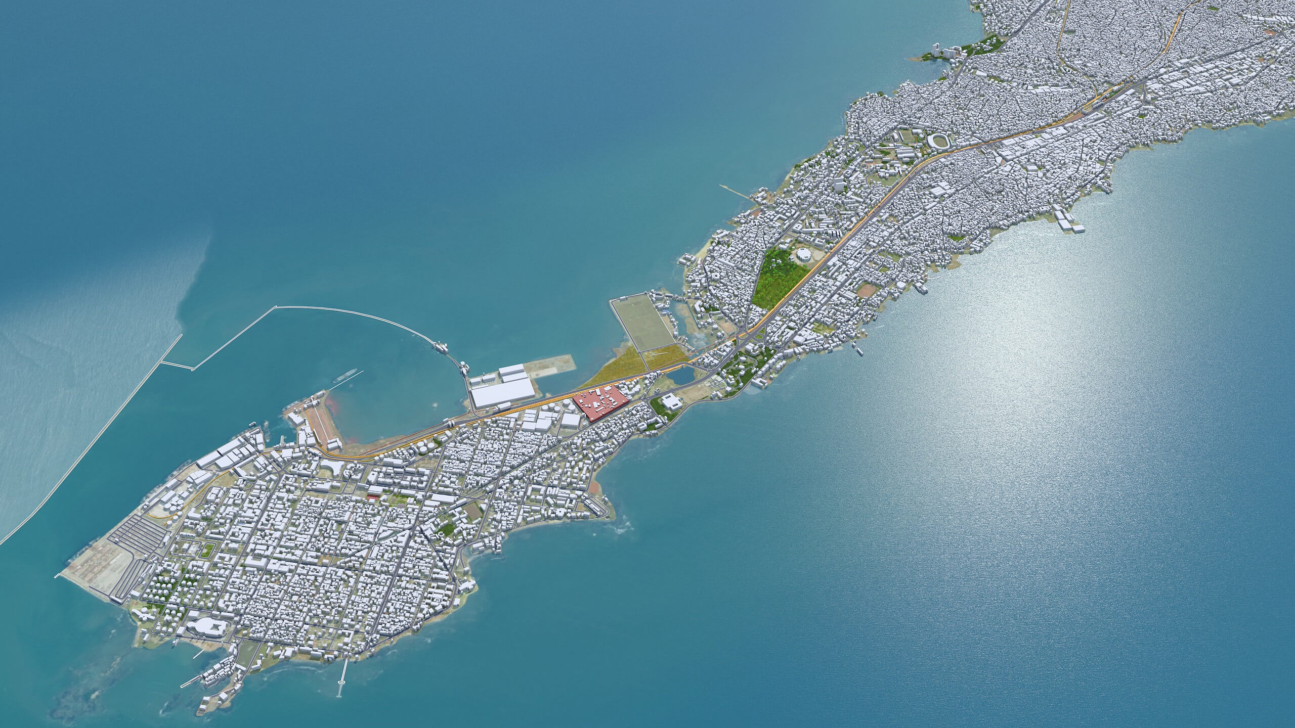 Conakry City Guinea 3D Model 50km by 3dstudio