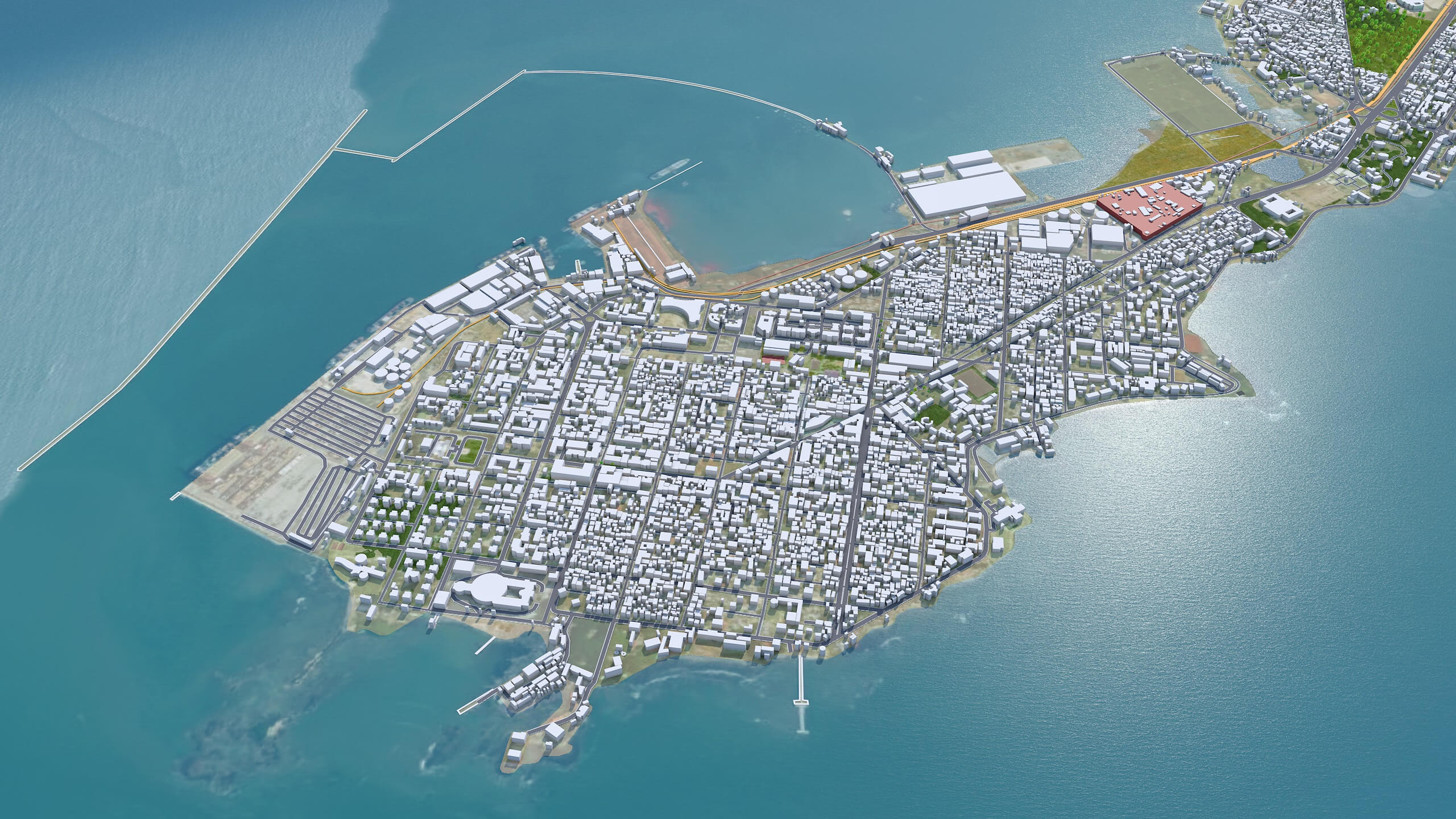 Conakry City Guinea 3D Model 50km by 3dstudio